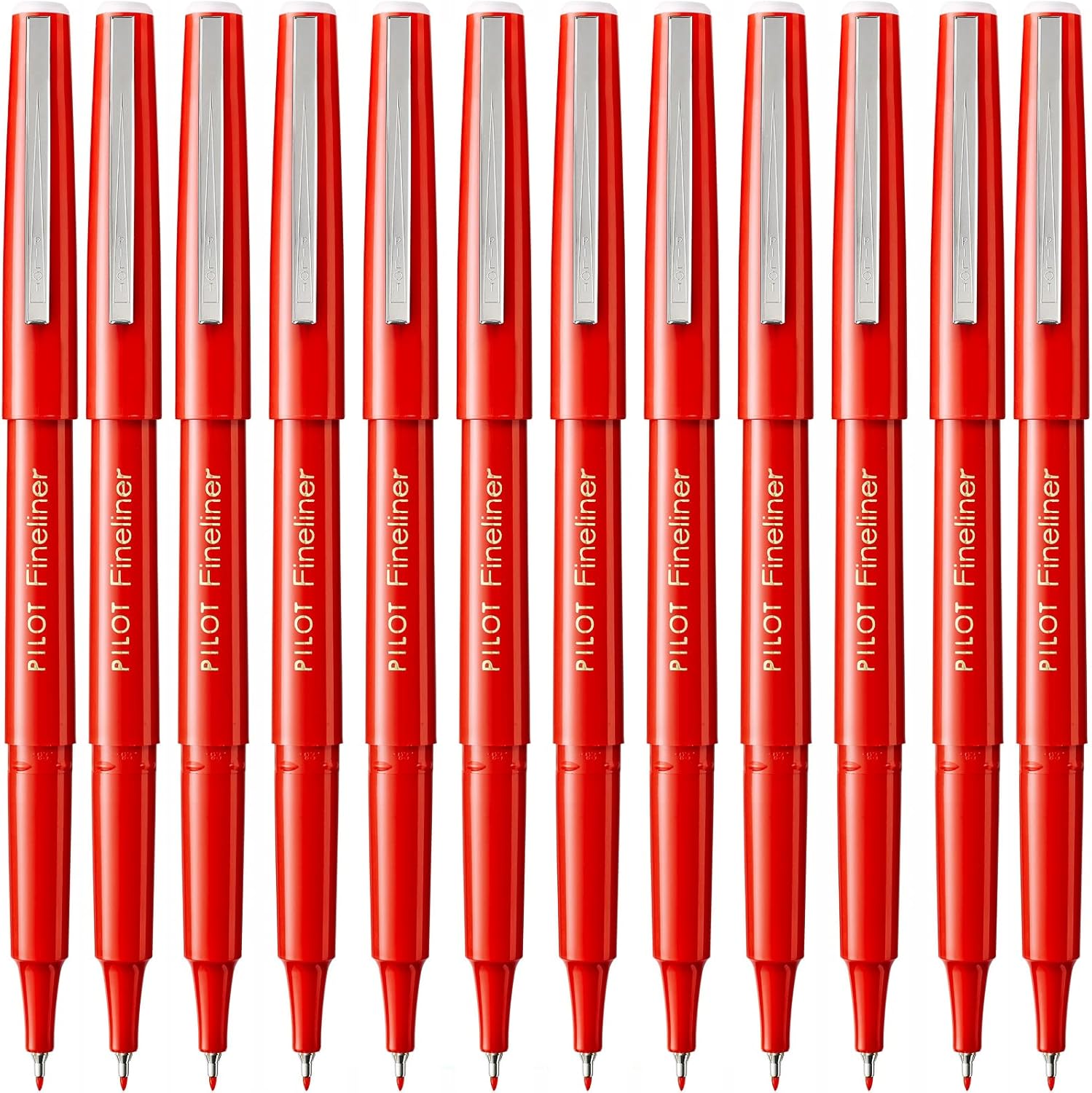 Pilot Set of 12 Fineliners Extra Fine Red Ink and Barrel : Amazon.co.uk ...