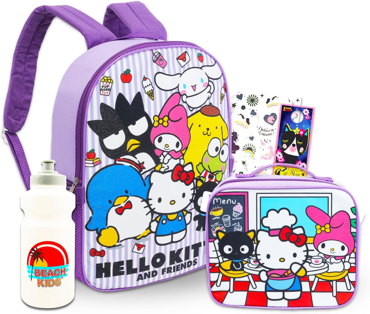 Amazon.com | Sanrio Backpack with Lunch Box Set - Bundle of Hello Kitty ...