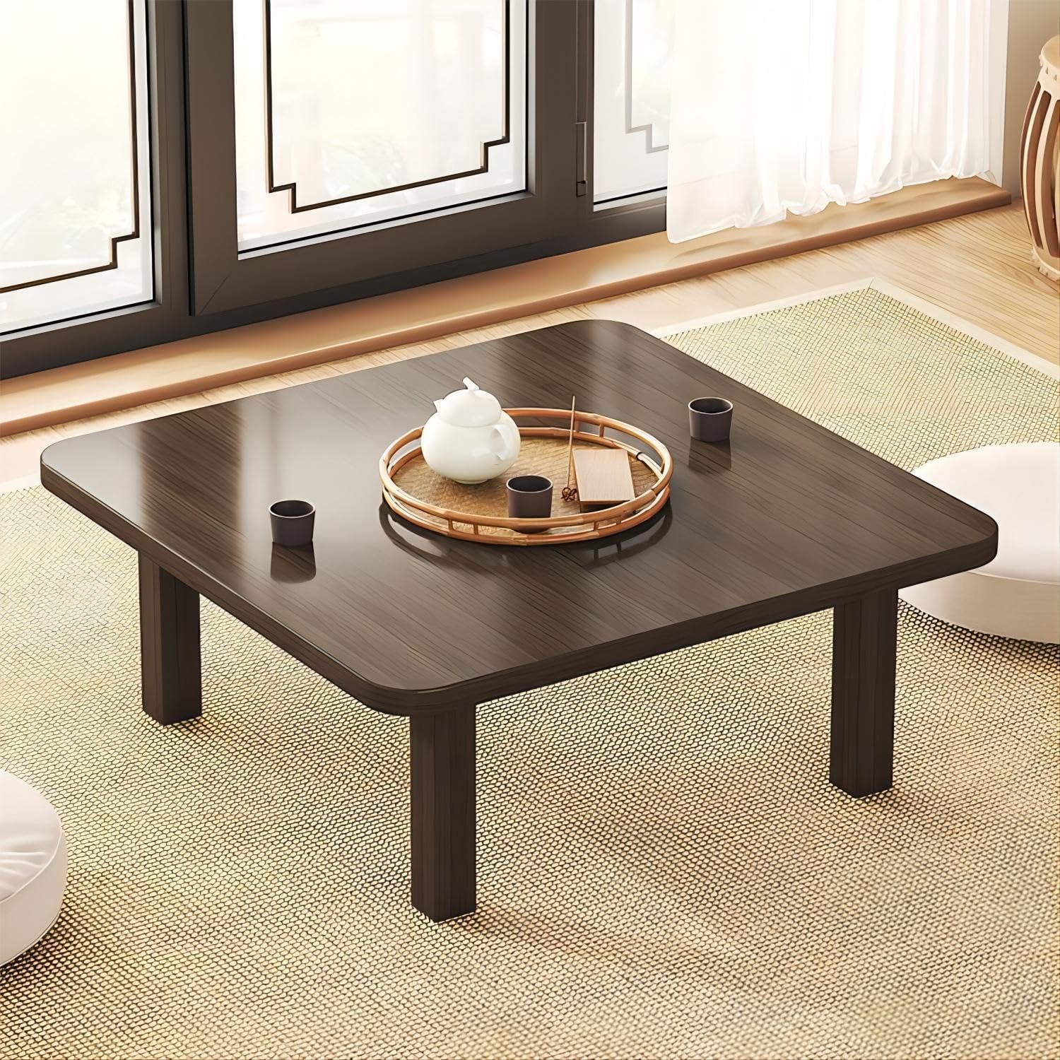 Foldable Bamboo Table, Japanese-Style Household Square Bamboo Table ...