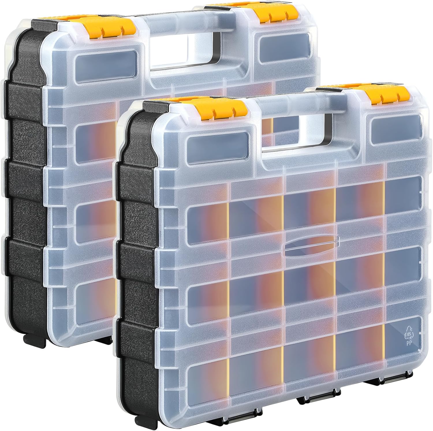 Tuanse 2 Pack Double Sided Tool Box Hardware Storage Organizer Small ...