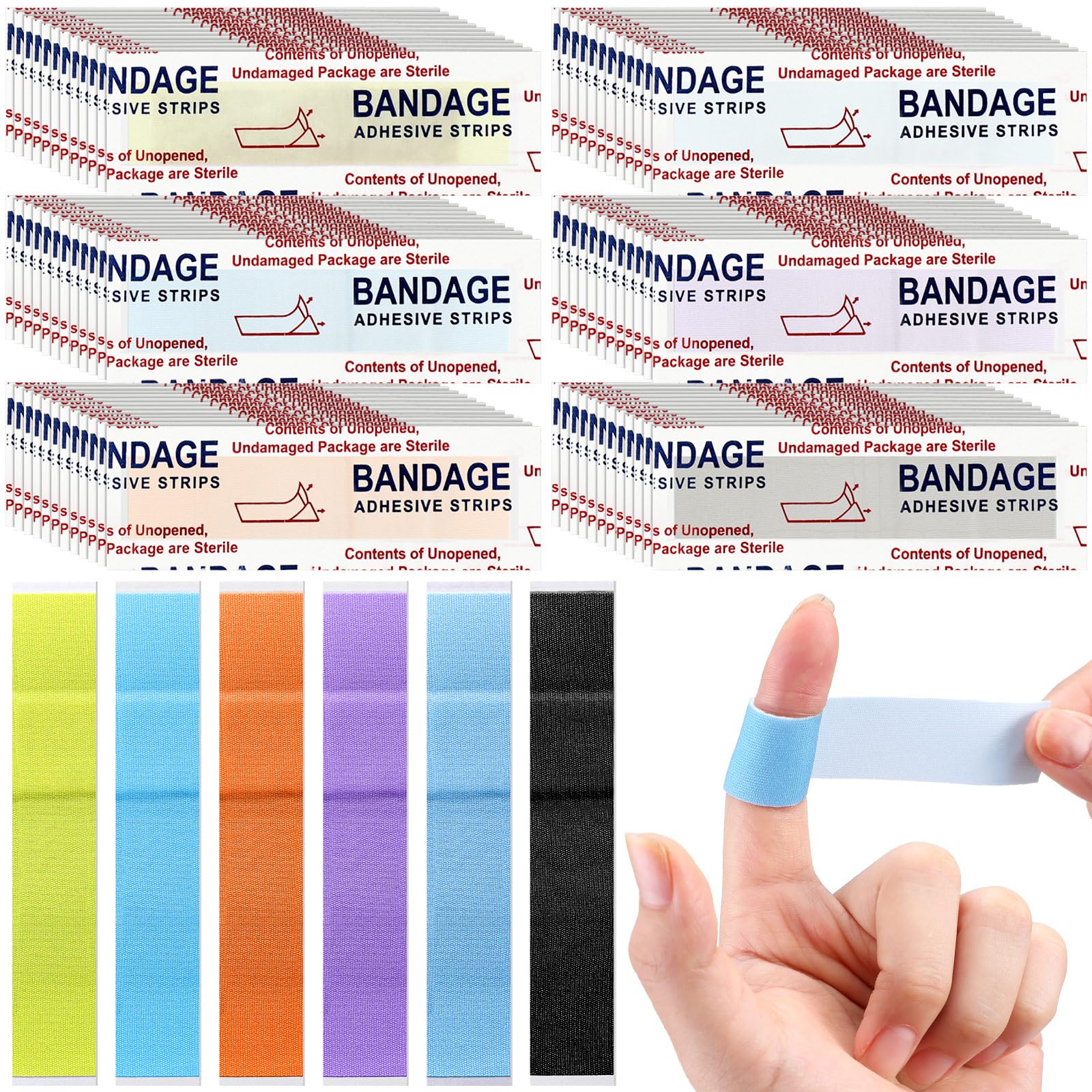 Amazon.com: Threlaco 120 Pcs Extra Long Flexible Fabric Bandages, 4.75 ...