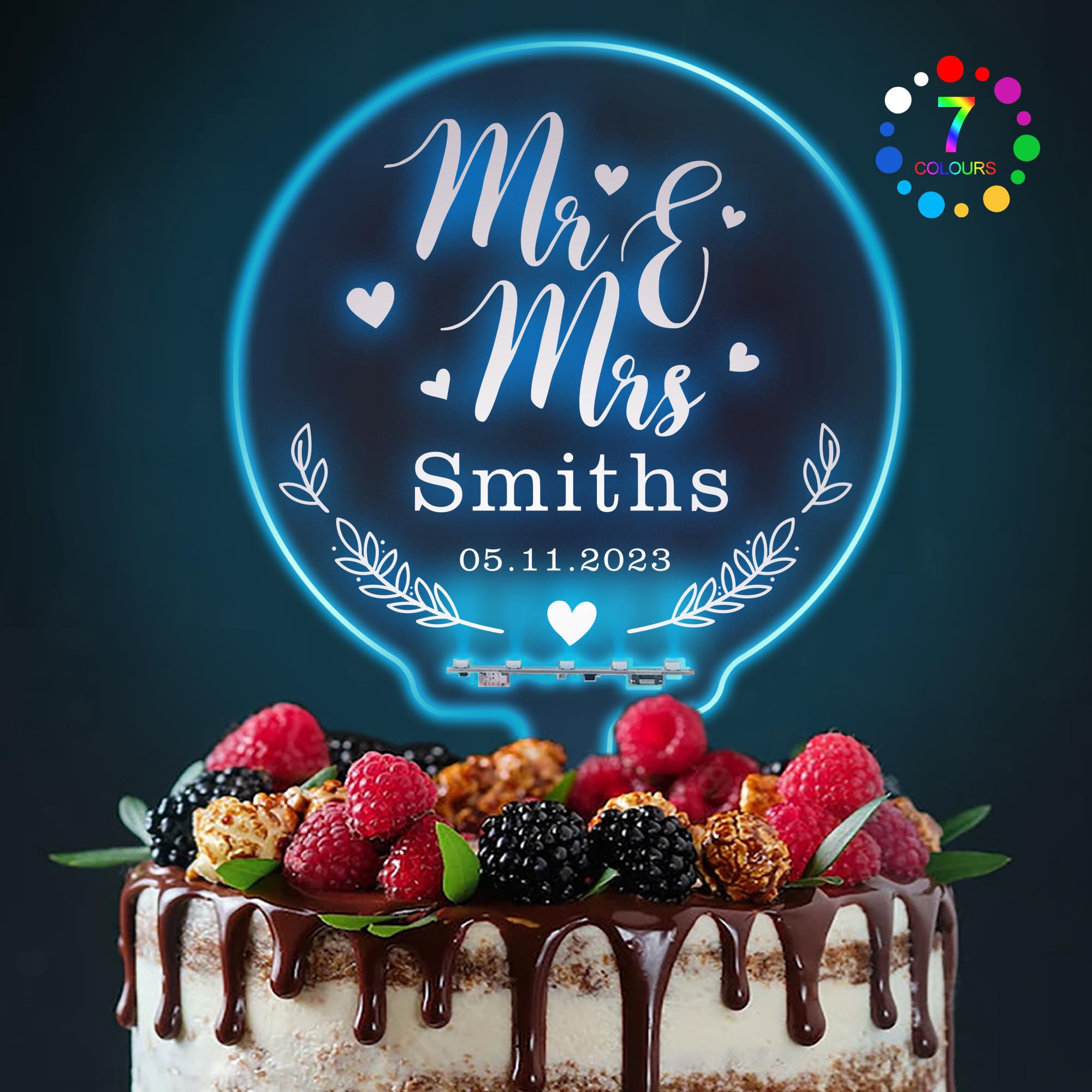 Wedding Cake Toppers Flower Personalized Wedding Cake Topper Hand Blown ...