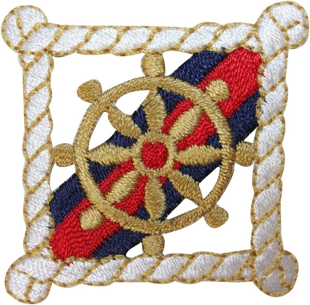 Amazon.com: ID 2647 Nautical Wheel Patch Boat Ship Marine Badge ...