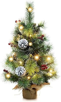 Amazon.com: WBHome 1.8 Feet Pre-lit Decorated Tabletop Christmas Tree ...