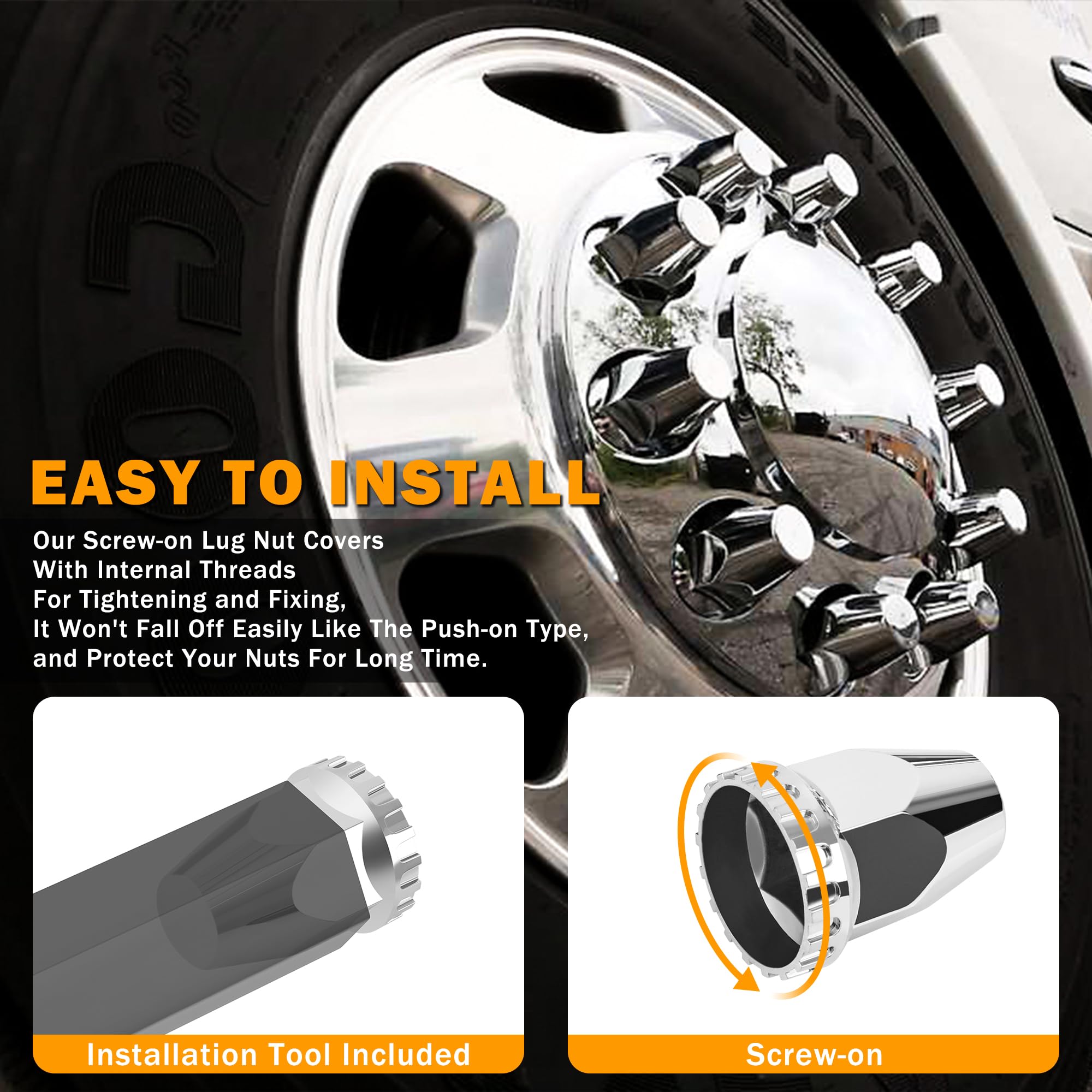 Snapklik.com : HASAOMOI 60 Pack Flat Top Lug Nut Covers, 33mm Thread On ...