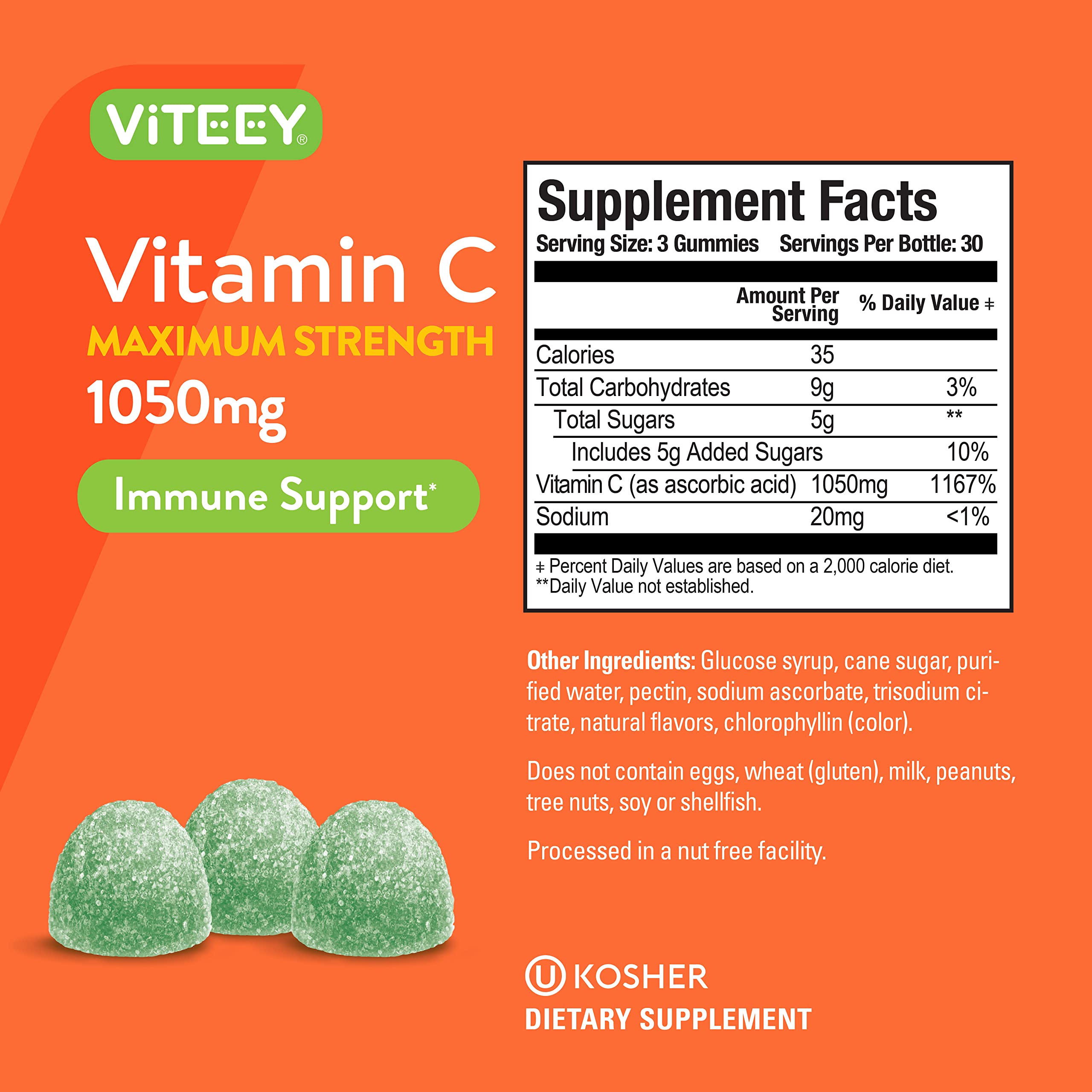 Snapklik.com : Viteey Chewable Vitamin C Gummies For Adults - 1050mg ...