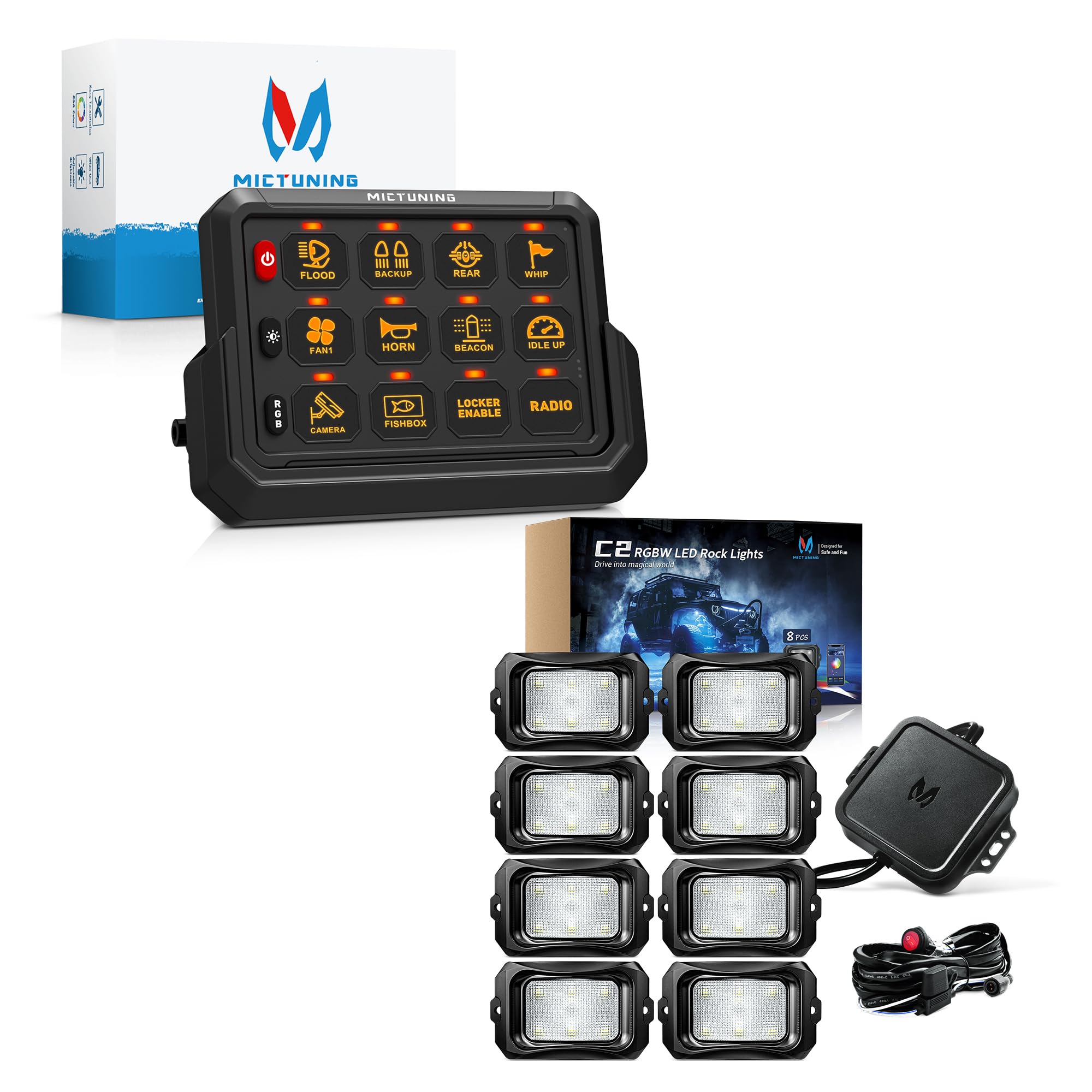 Amazon.com: MICTUNING P1s Wireless 12 Gang Switch Panel with C2 Curved ...