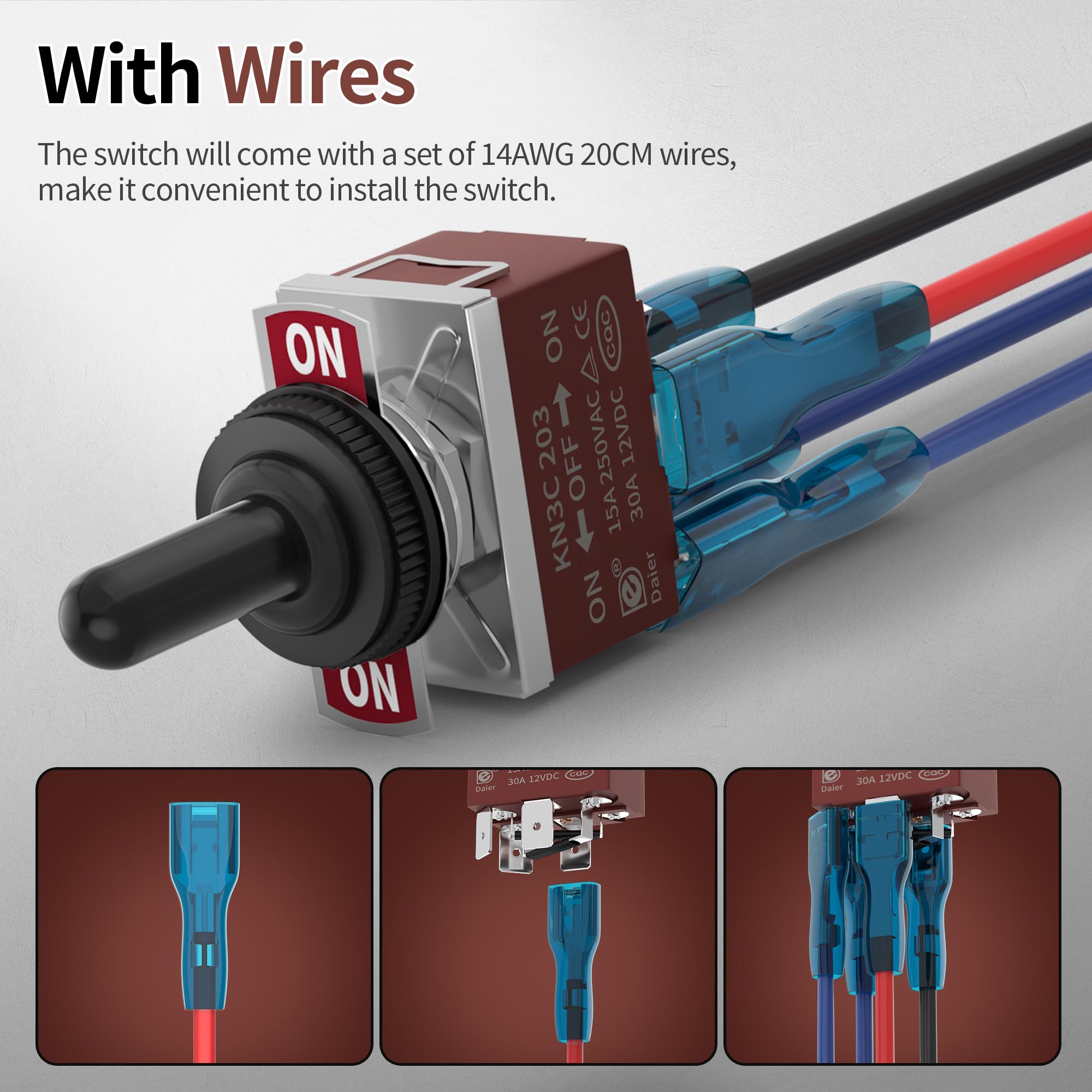 Snapklik.com : DaierTek Latching Reverse Polarity Switch 12V 30A 3 ...