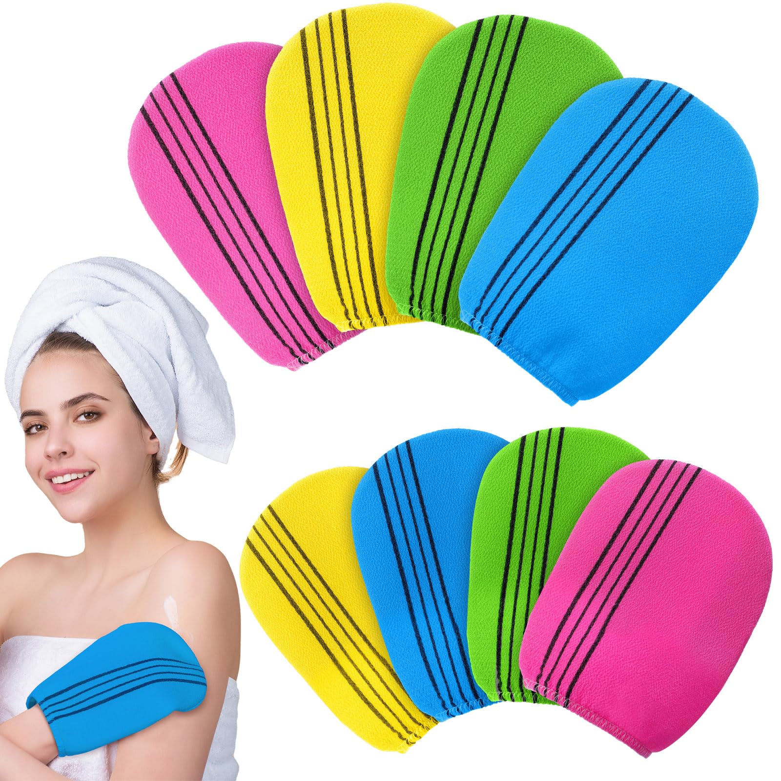 Amazon.com: Tatuo 8 Pcs Korean Exfoliating Mitt Korean Scrub Mitt Asian ...