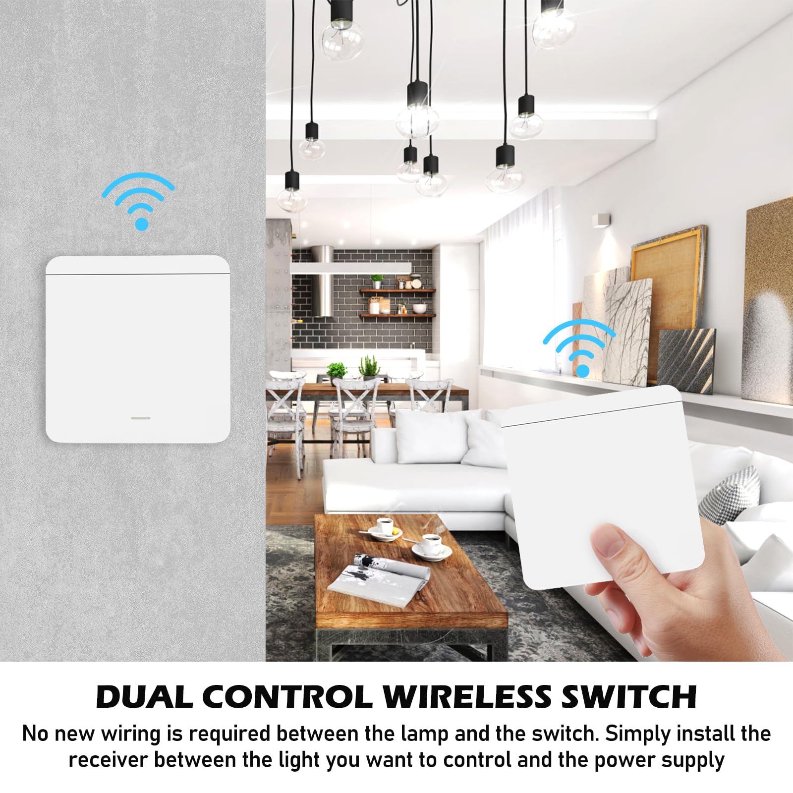 Wireless Light Switches With Dual Controls For Home