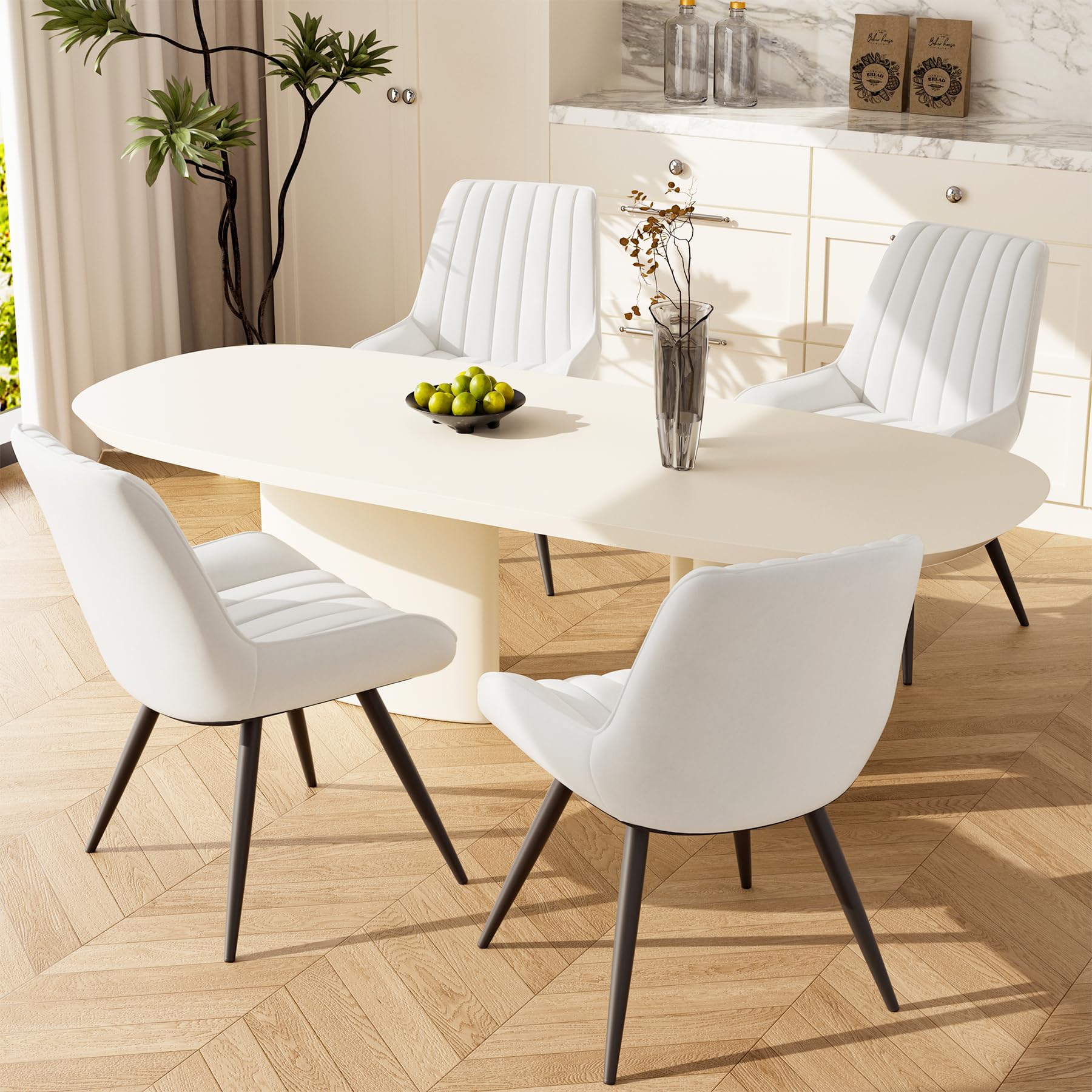 Amazon.com - Nebuaegis Modern Kitchen Chairs Set of 4, Comfortable ...