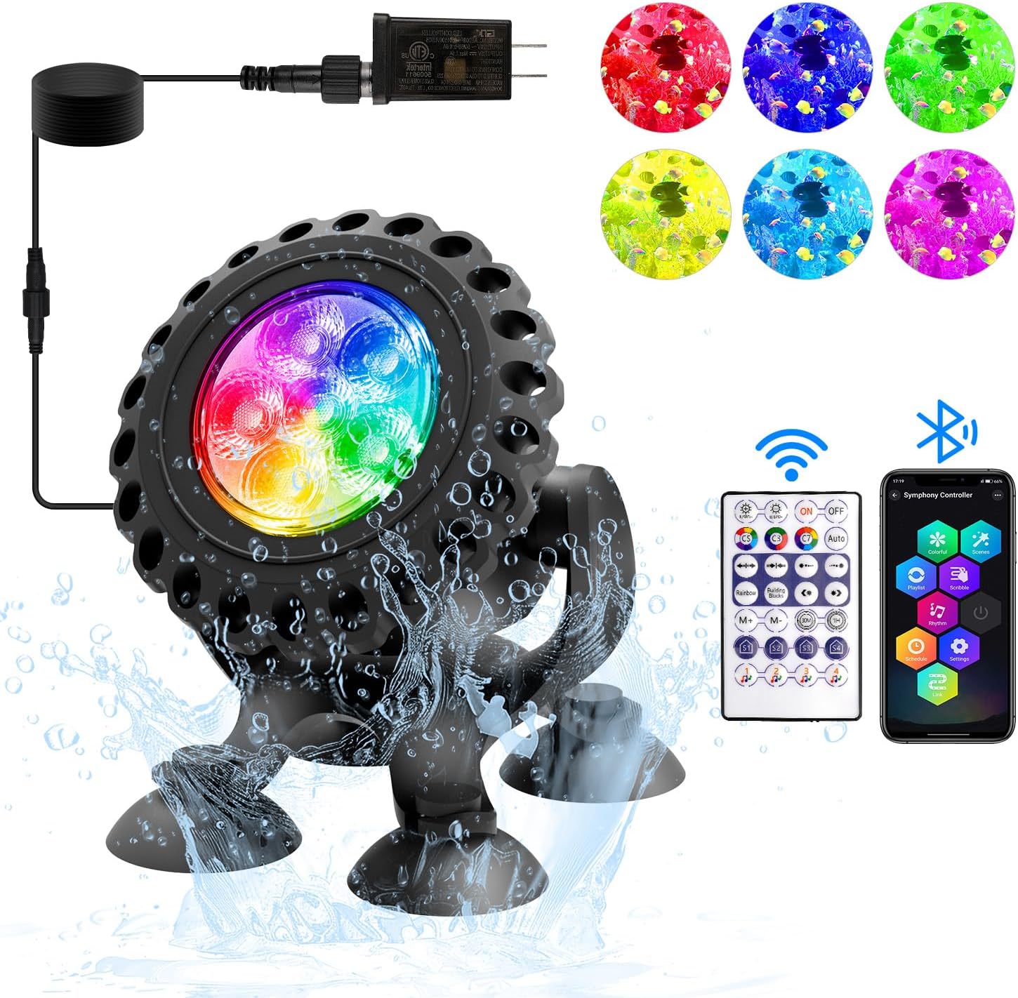 Amazon.com: T-SUN Colored Pond Lights with Timer,LED Underwater Pond ...