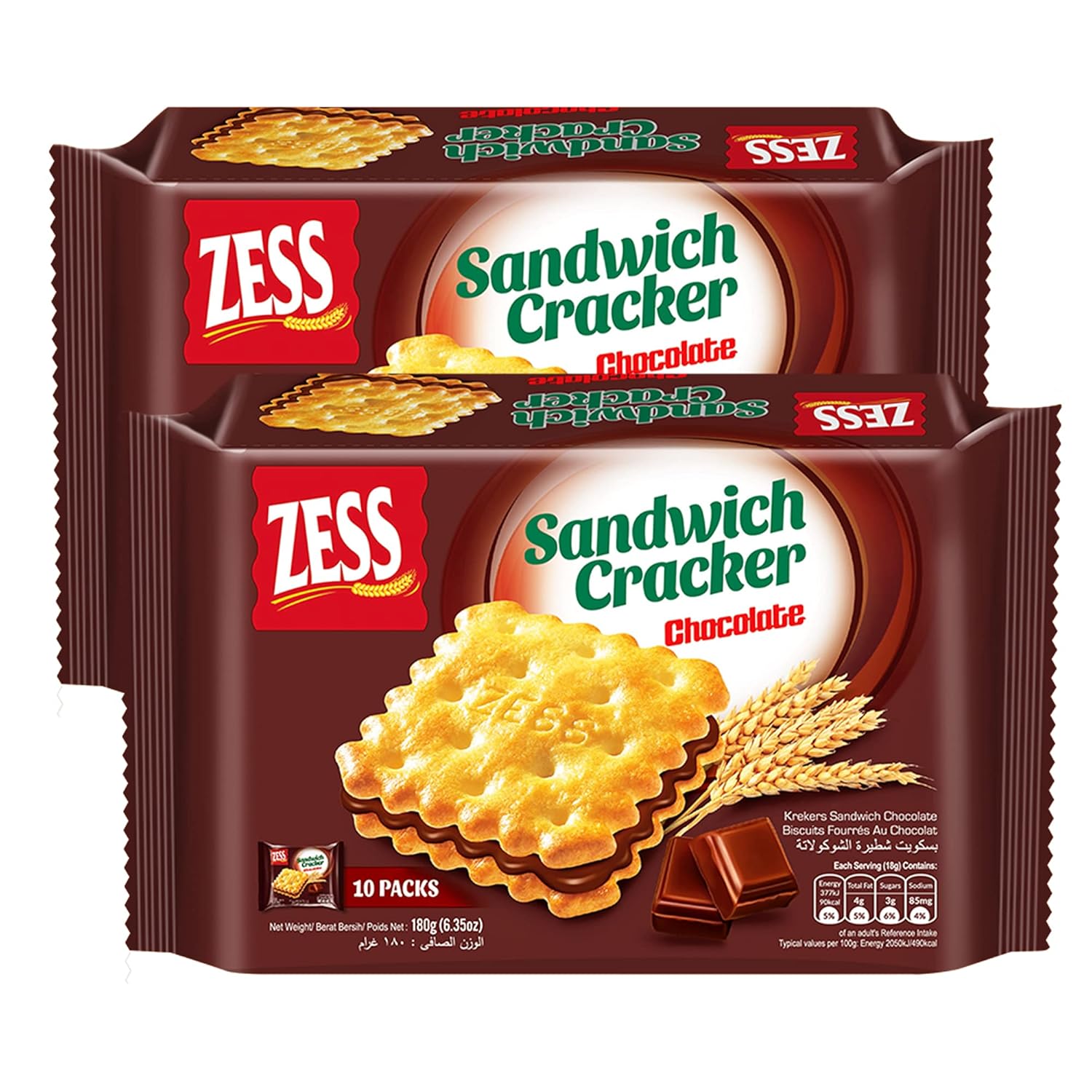 Amazon.com: Zess Wheat Flour Snack Sandwich Cracker Cookie, Chocolate ...