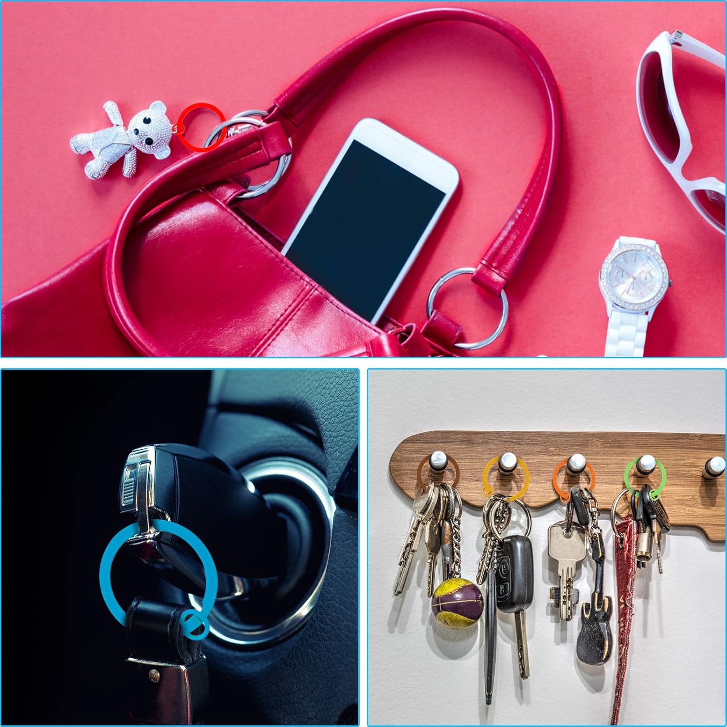 100 PCS Flat Split Key Rings Metal Colorful Paint Split Keychain Rings 100-pcs-flat-split-key-rings-metal-colorful-paint-split-keychain-rings