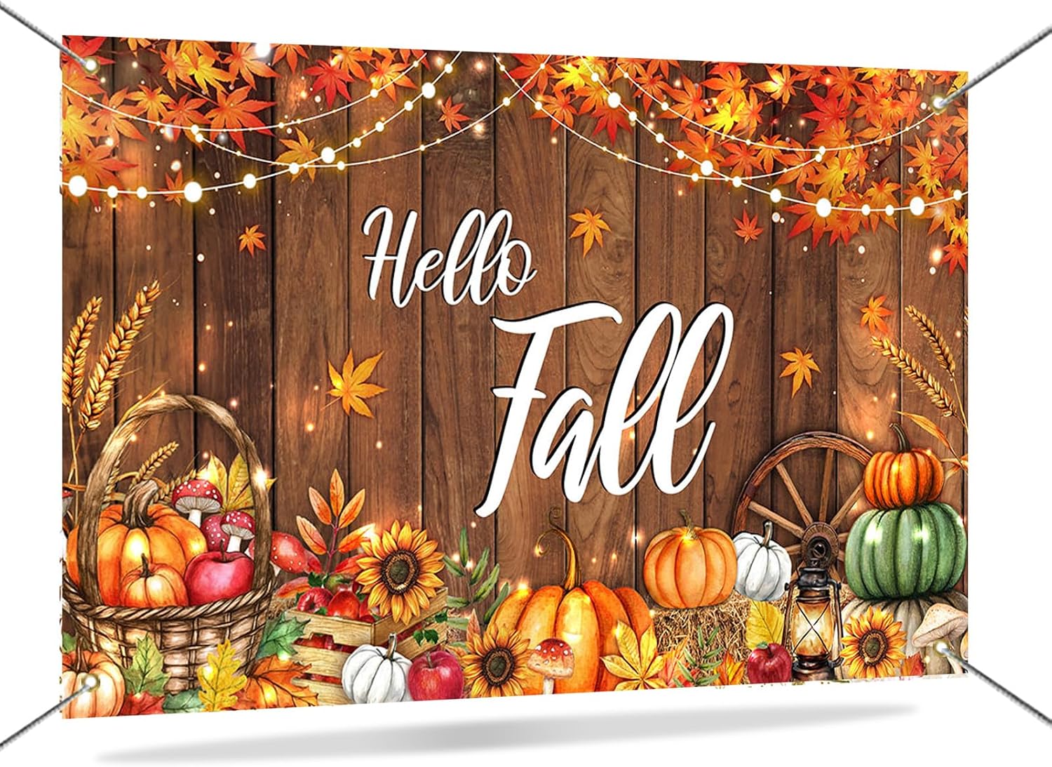 Amazon.com : Mocsicka Hello Fall Backdrop Banner Fall Thanksgiving ...