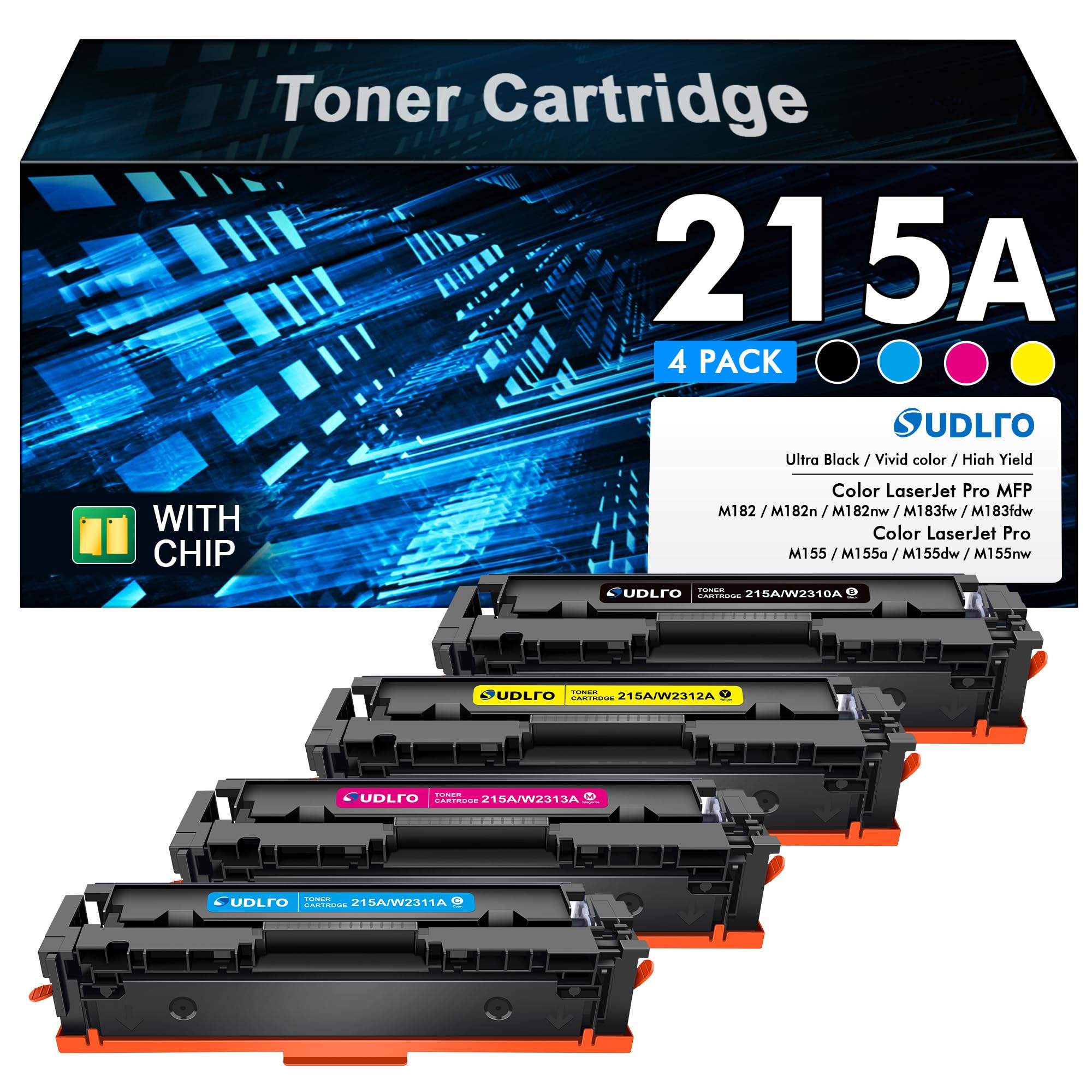 Amazon.com: 215A Toner Cartridges 4 Pack: 215A with CHIP Replacement ...