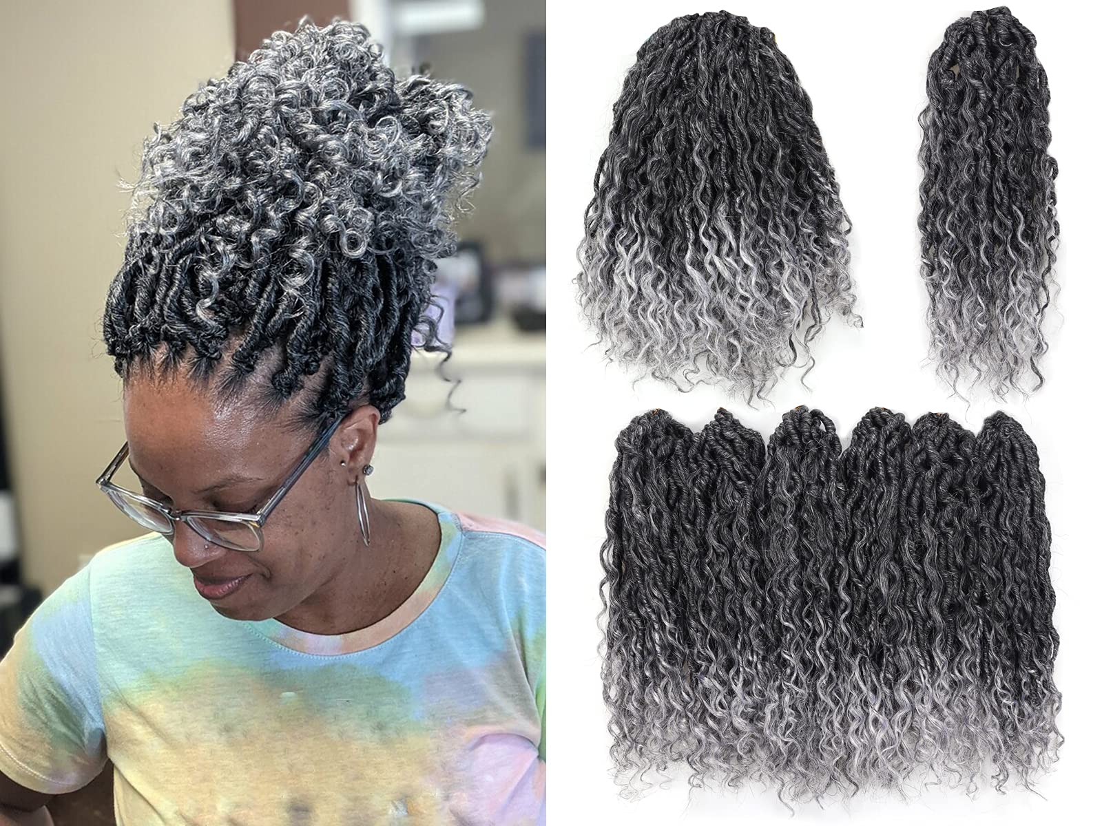 Buy A Good Gift for Mama-Goddess Faux Locs Crochet Hair for African ...