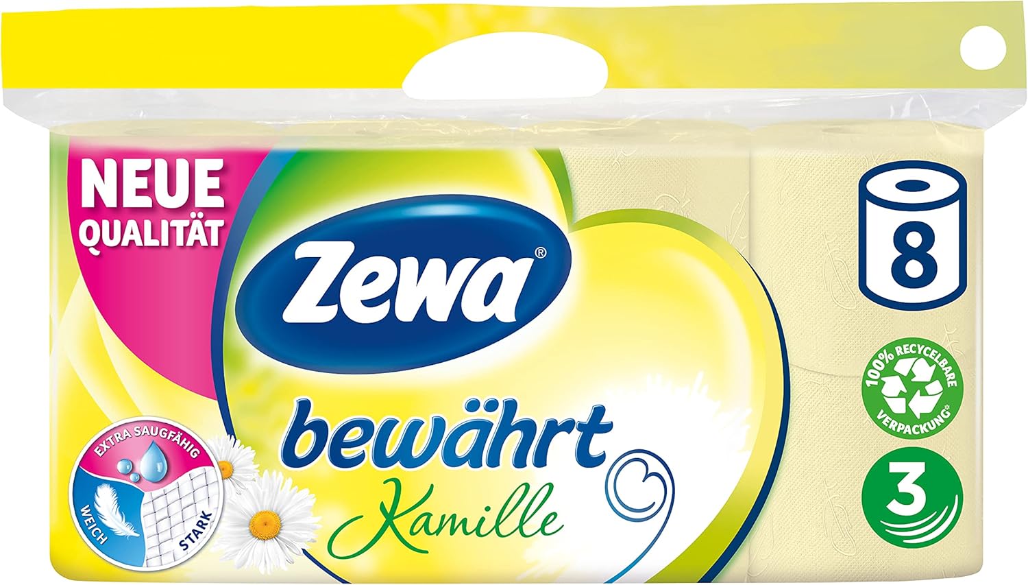 Buy Zewa Chamomile Toilet Paper 8 Rolls Of Toilet Paper 3 Ply 0 72 G buy-zewa-chamomile-toilet-paper-8-rolls-of-toilet-paper-3-ply-0-72-g
