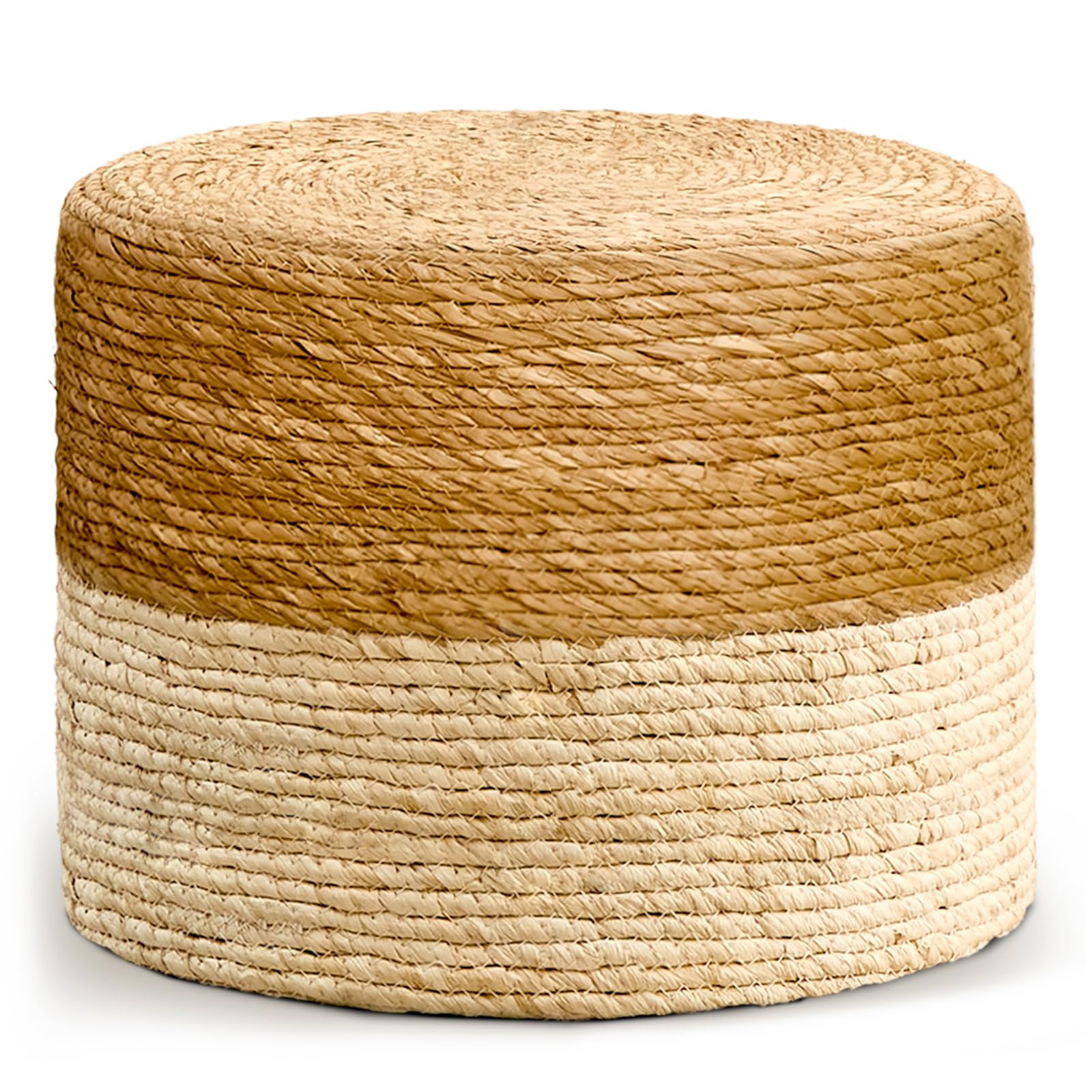 Amazon.com: Wimarsbon Round Pouf Ottoman, Natural Hand Knitted Footrest ...
