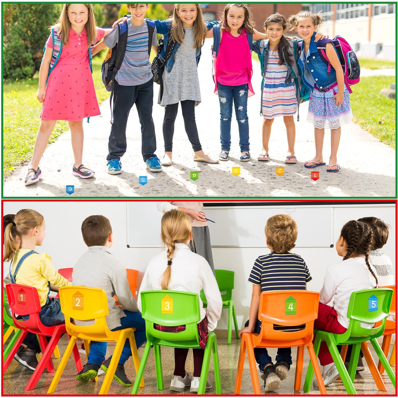 Snapklik.com : 48Pcs Floor Stickers For Classroom Decorations Colorful ...