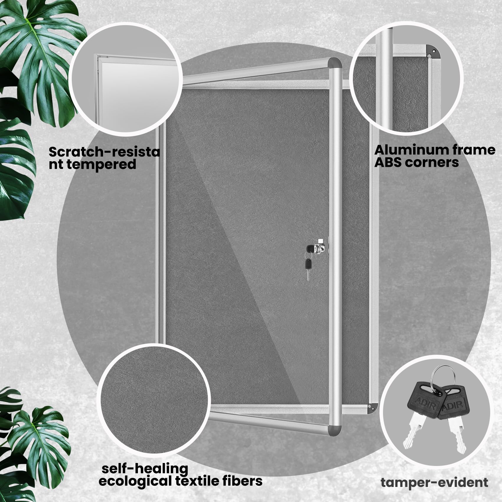 Snapklik.com : Magula 24"x18" Enclosed Bulletin Board Tamper-Proof ...