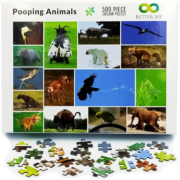 Buy Pooping Animals 500 Piece Puzzle - Funny Gag, Weird Puzzles for ...