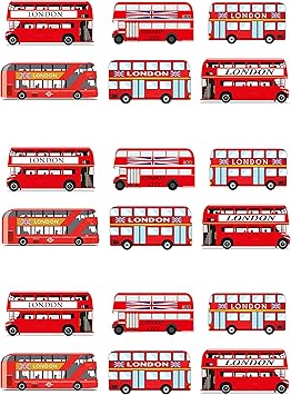 18 Stand Up London Bus Themed Edible Wafer Paper Cake Toppers ...