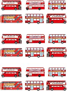 18 Stand Up London Bus Themed Edible Wafer Paper Cake Toppers ...
