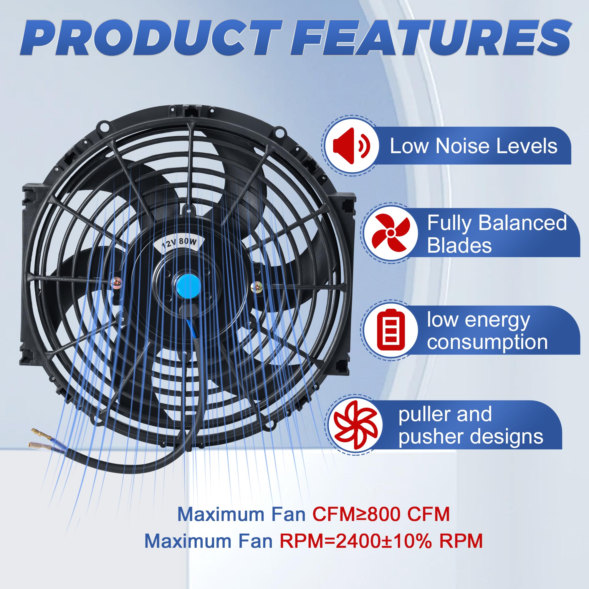Snapklik.com : 10 Inch 10” Black Universal Electric Radiator Slim Fan ...
