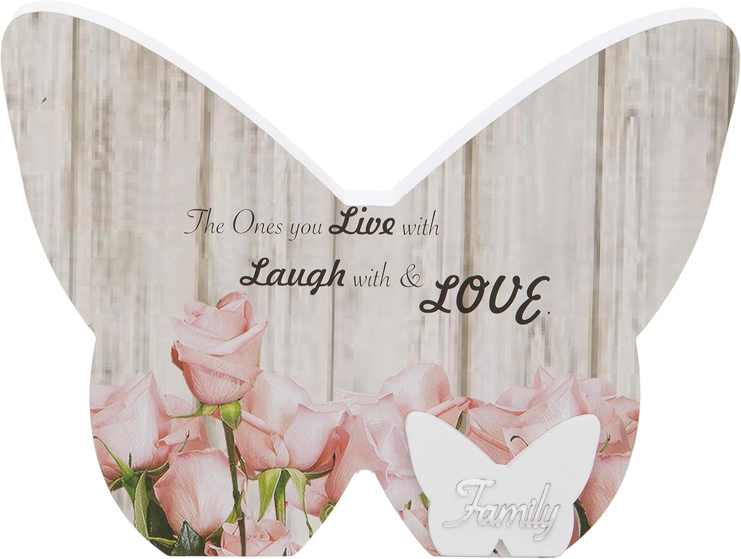 Maturi Free Standing Butterfly Wood Flower Plaque-Family, Brown, 15 x ...