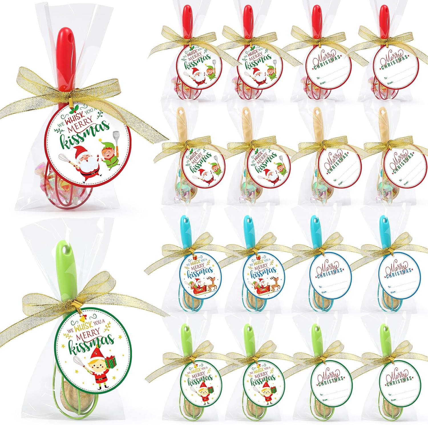 Amazon.com: Jingmore 24 Sets 10 Inch Christmas Whisks Gifts Bulk Xmas ...