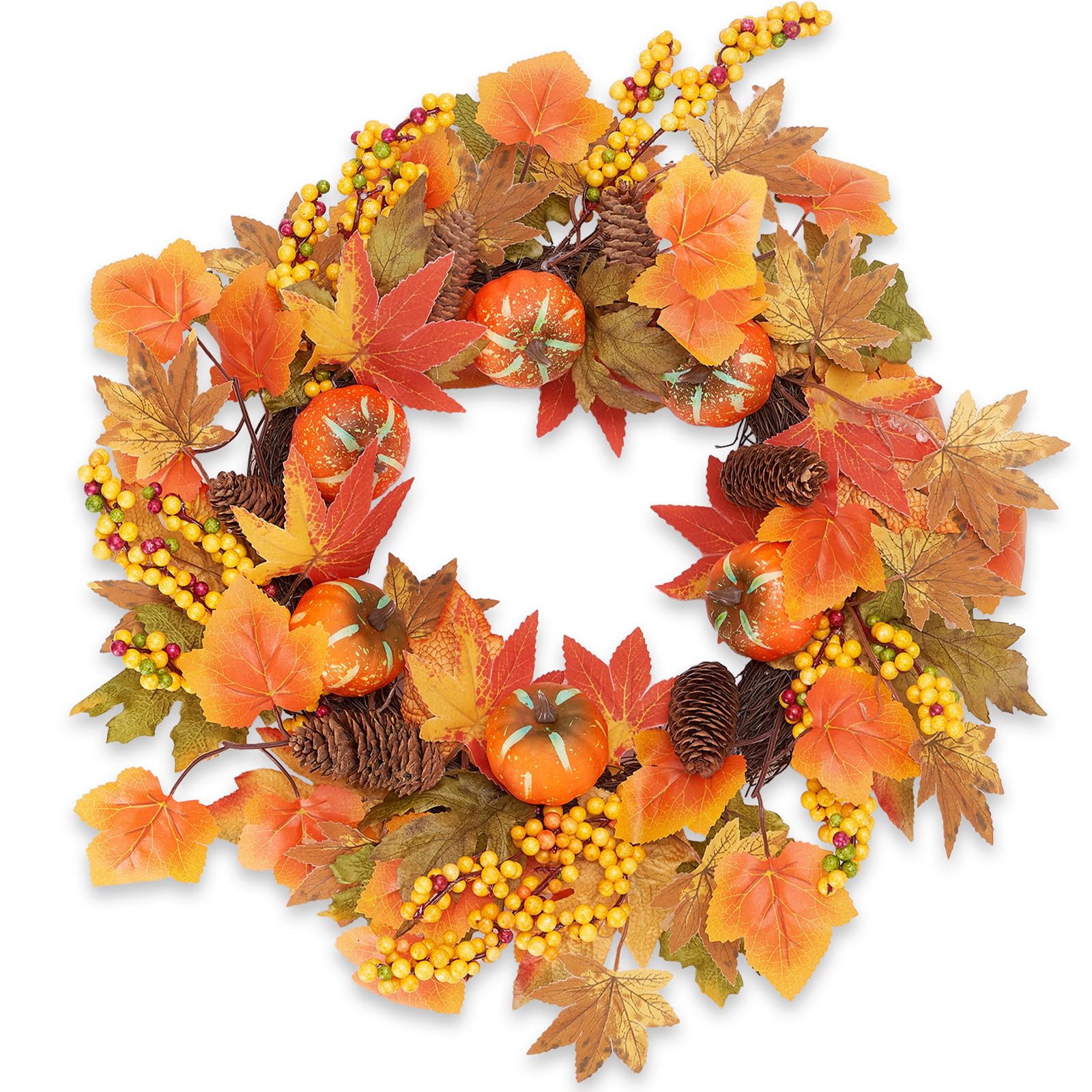 Amazon.com: Artificial Fall Wreaths for Front Door 22 inch, Autumn ...