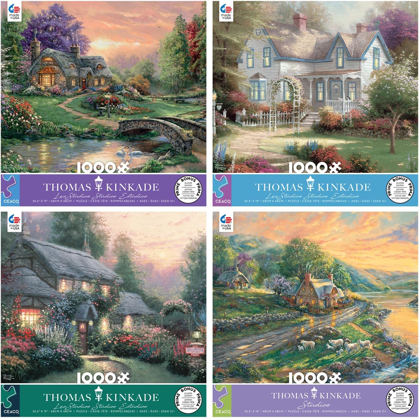 Ceaco Thomas Kinkade Paquete económico de rompecabezas de 1000 piezas ...