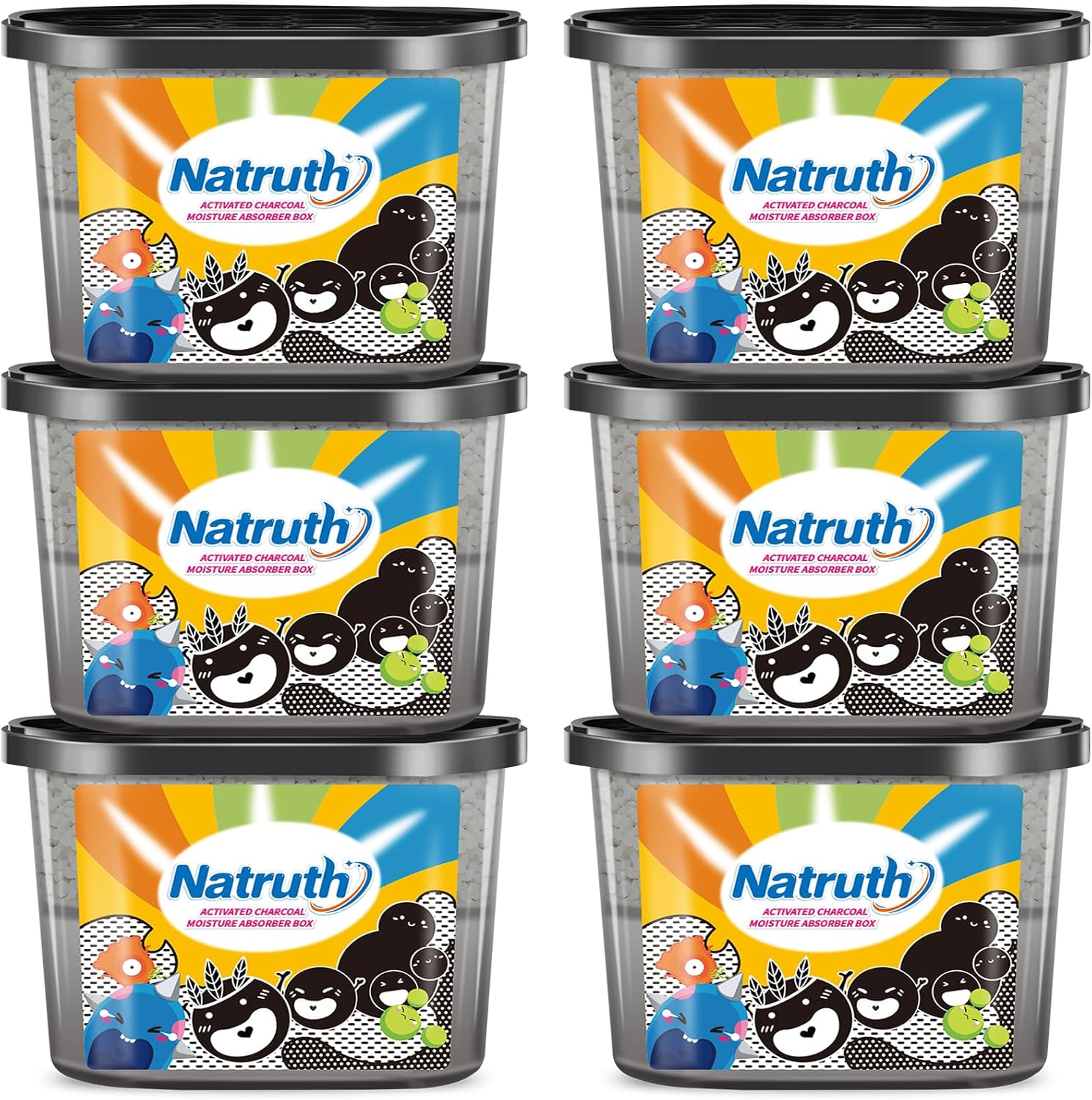 NATRUTH Moisture Absorbers with Activated Charcoal,800ml(6-Pack)*12.5 ...