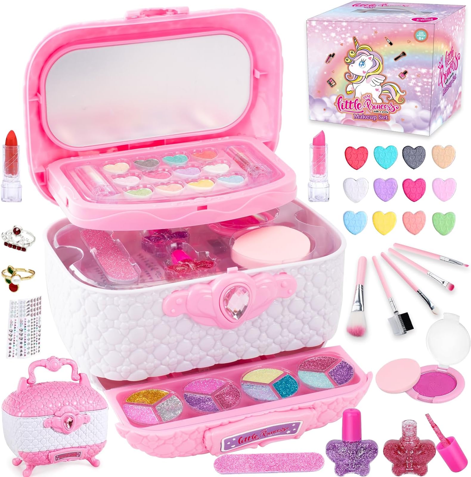 CYZAM Kids Washable Makeup Girl Toys, Real Make Up Set, Little Girls ...