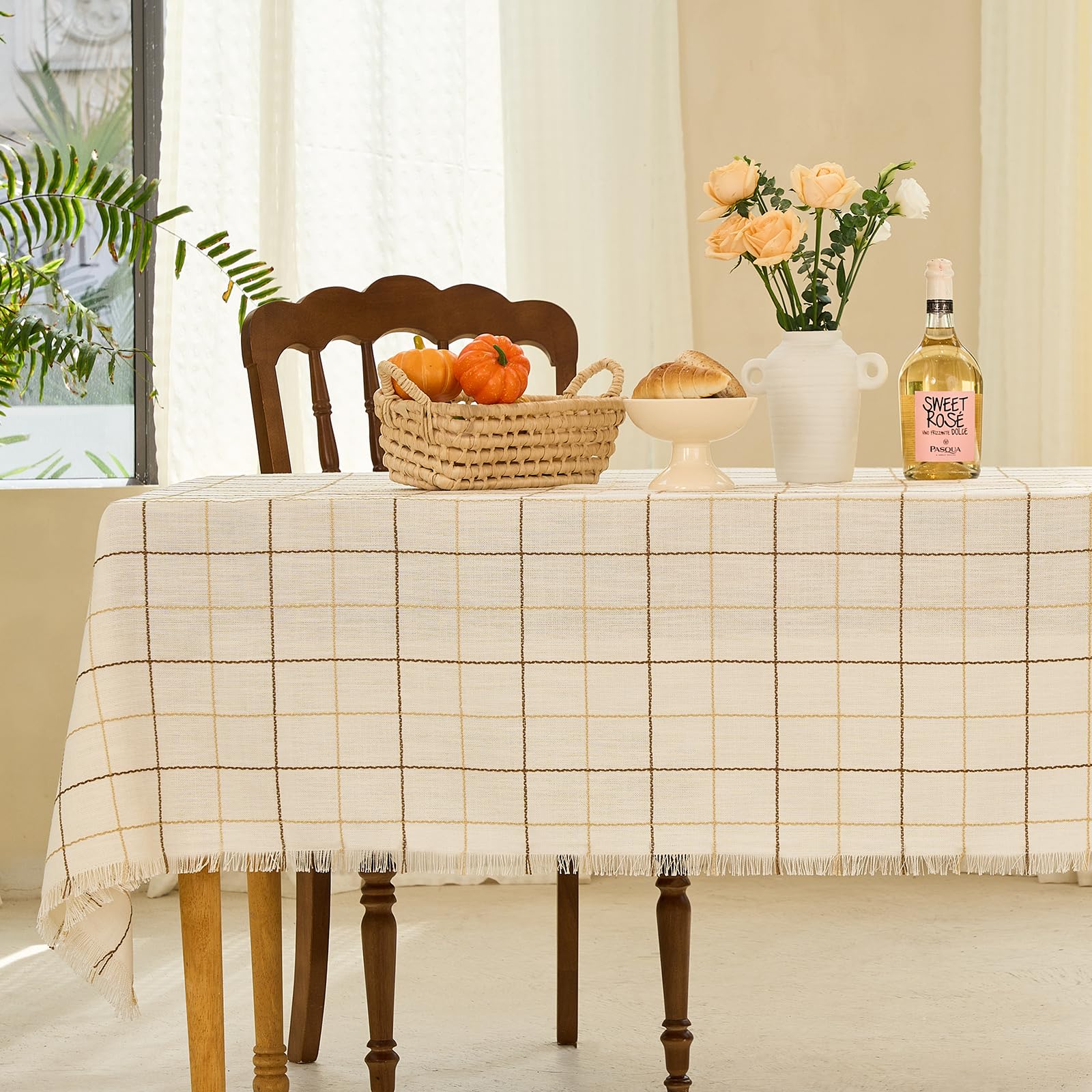 Amazon.com: Midsummer Breeze Table Cloth Rectangle Table-Rustic Cotton ...
