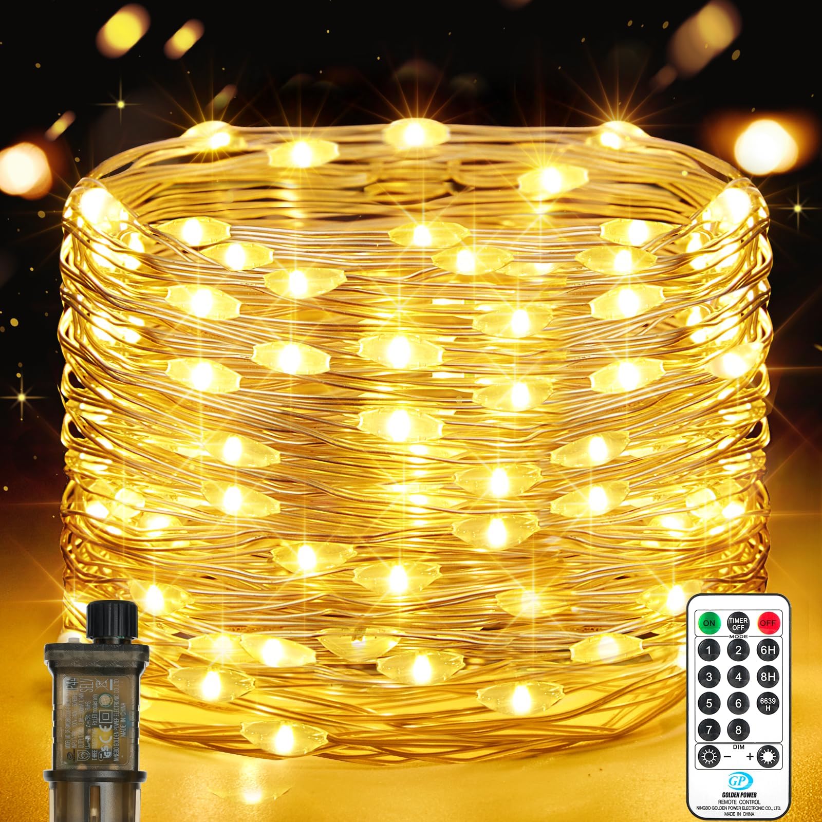 Fairy Lights Plug in, 15M 150LEDs String Lights, 8 Modes Warm White ...