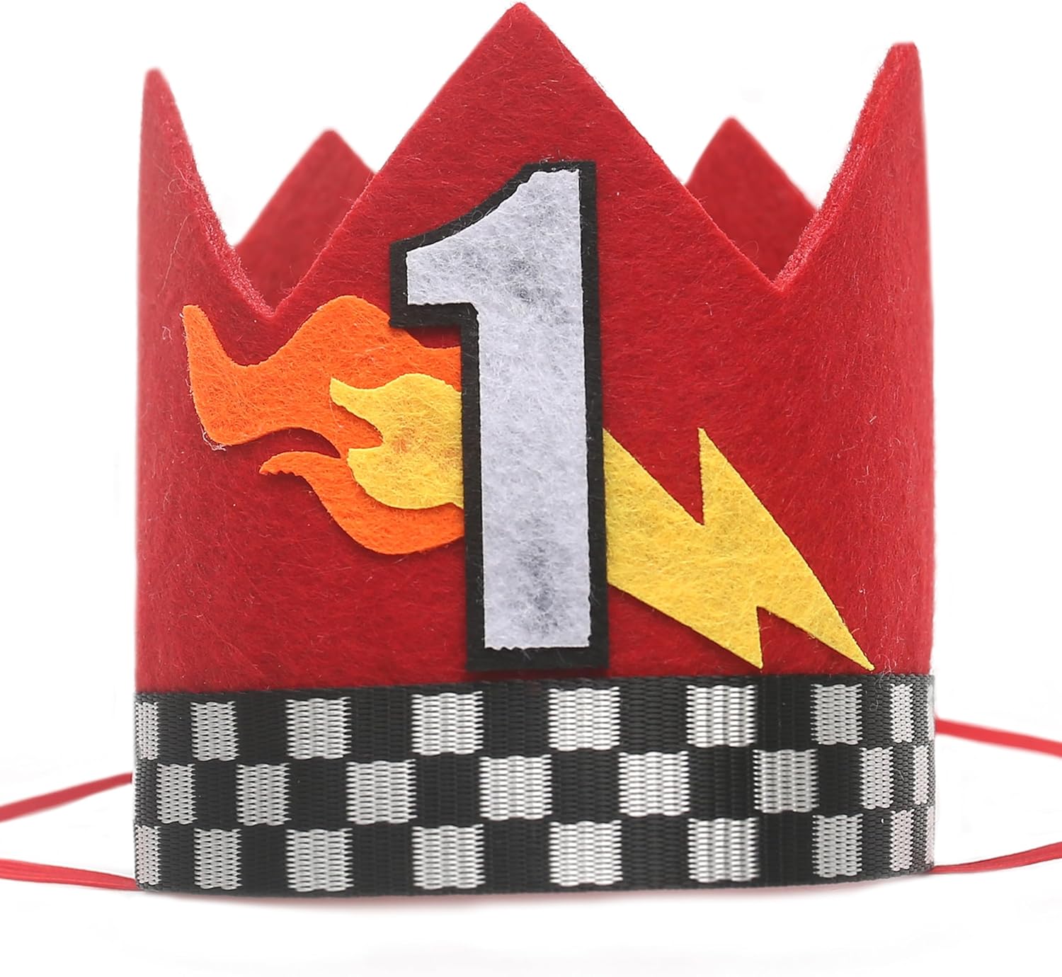 Amazon.com: FUTNH Race Car First Birthday Crown - Red Racing Driver ...
