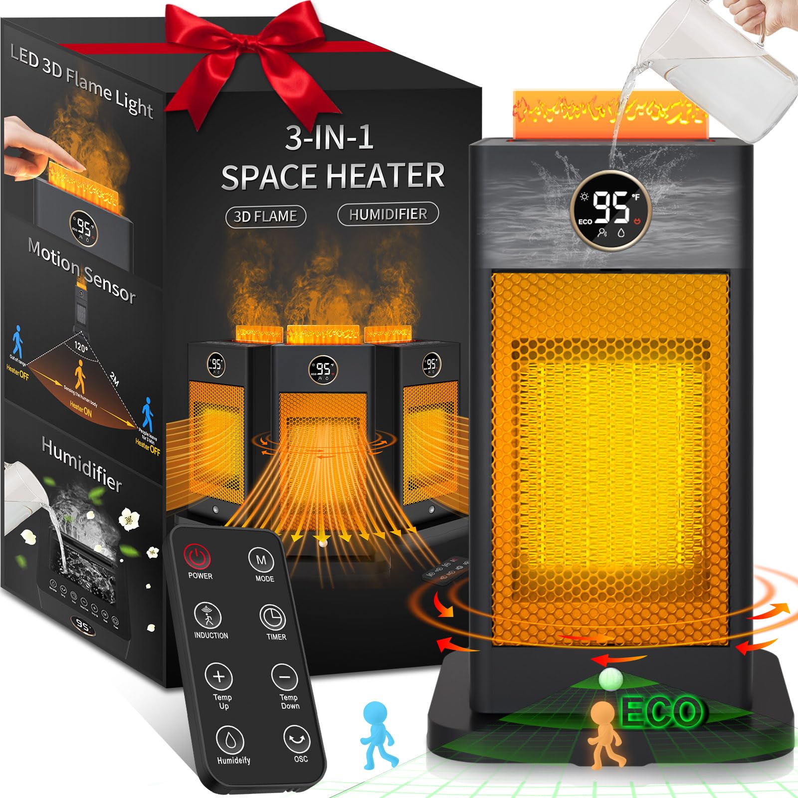 Amazon.com: Space Heater with Humidifier, 1500W Space Heaters for ...