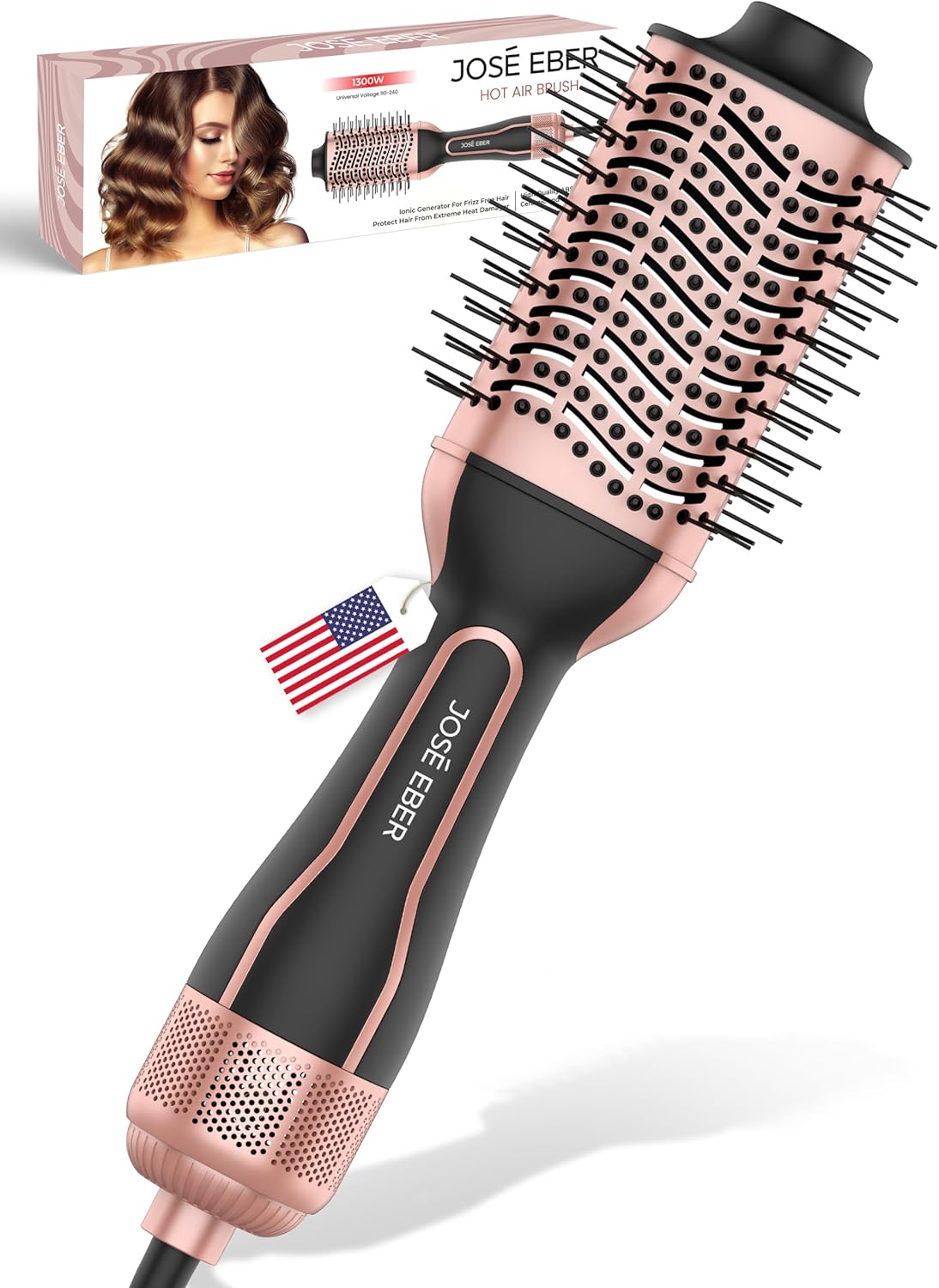 Jose Eber Hot Air Brush 4-in-1 Hair Volumizer, Blow Dryer, Smoother and ...
