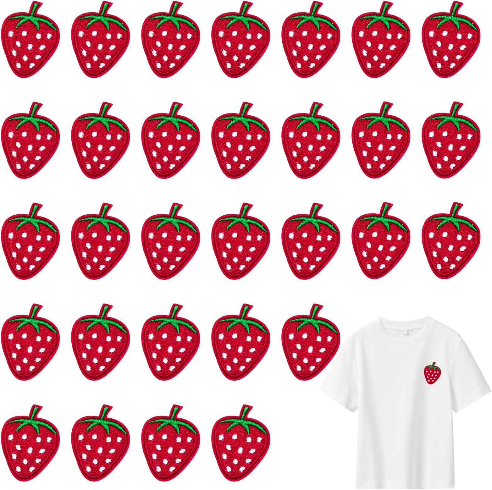Amazon.com: 30 PCS Strawberry Embroidered Patches Cute Strawberry ...