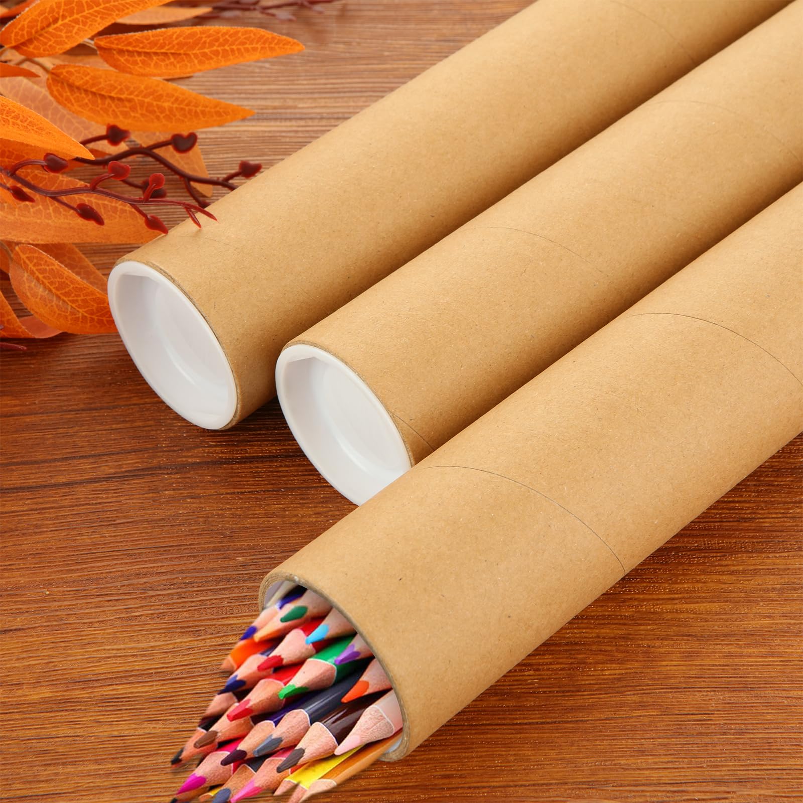 Poster Tube 15-Pack Heavy Duty Mailing Tubes - 2x15" Cardboard With End ...