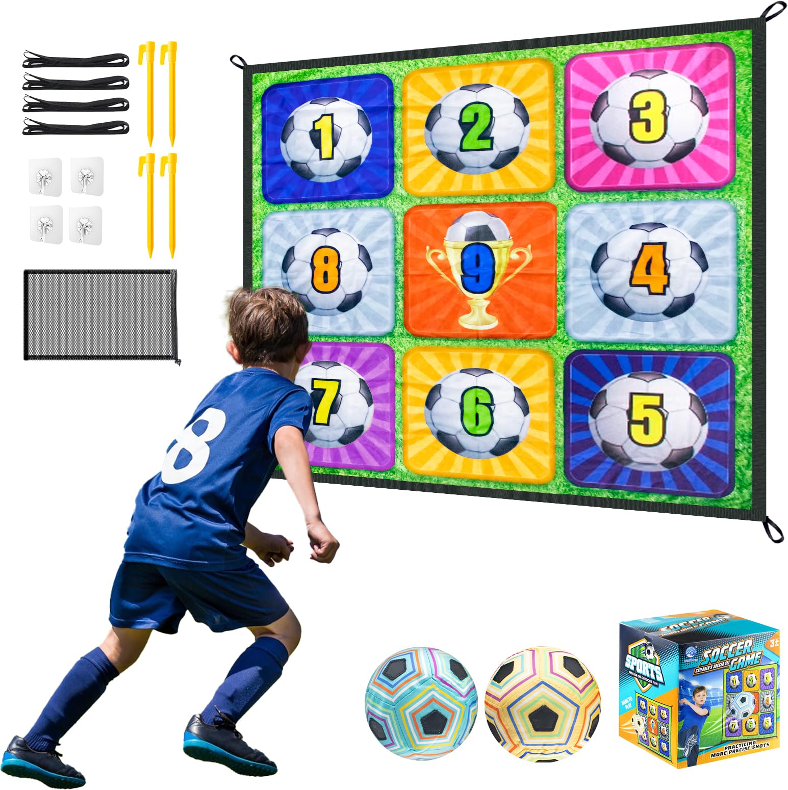 Kazaigou Football Ball Game Set for Kids, Indoor Outdoor Backyard Toss ...