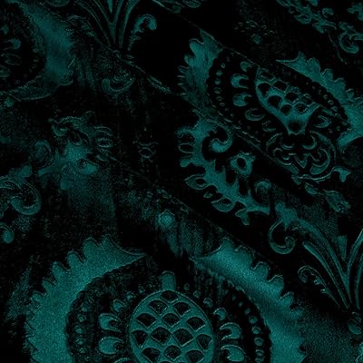 Amazon.com: Embossed Velvet Scroll Navy, Fabric by the Yard