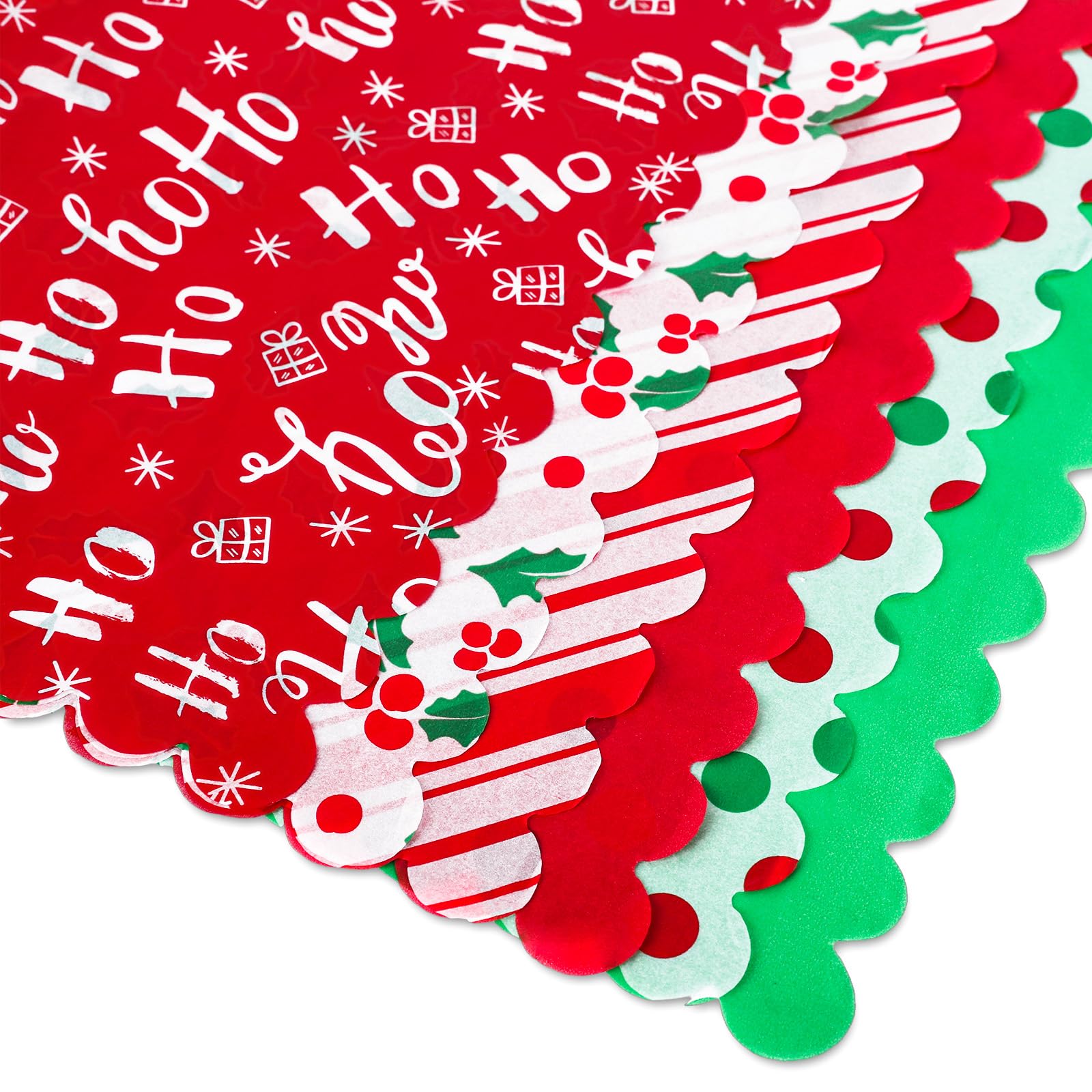 Amazon.com: Whaline 90 Sheets Christmas Tissue Paper Red Green Stripe ...