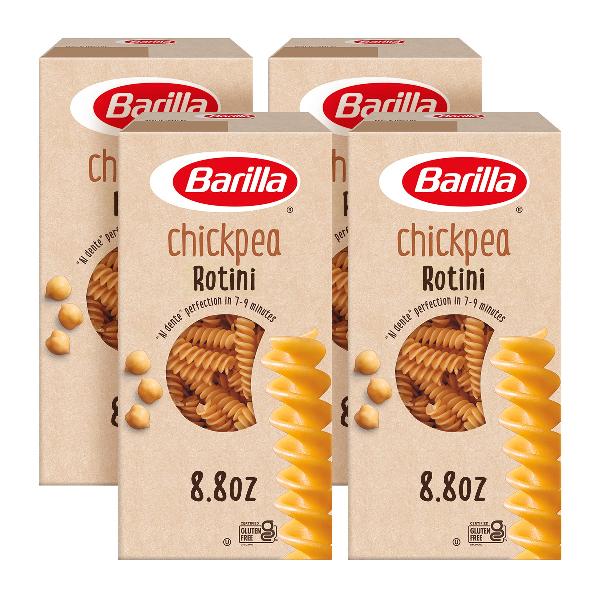 Buy Barilla Chickpea Rotini Pasta, 8.8 oz (Pack of 4) - Vegan, Gluten ...