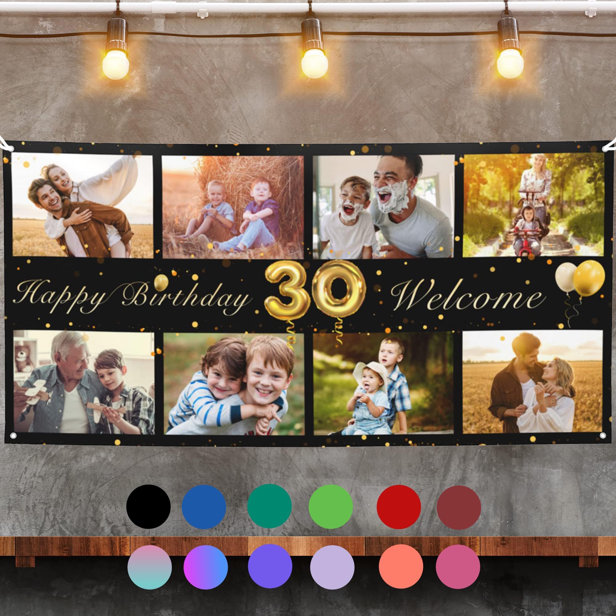 Amazon.com: Personalized Banner Happy Birthday Banner Custom Birthday ...