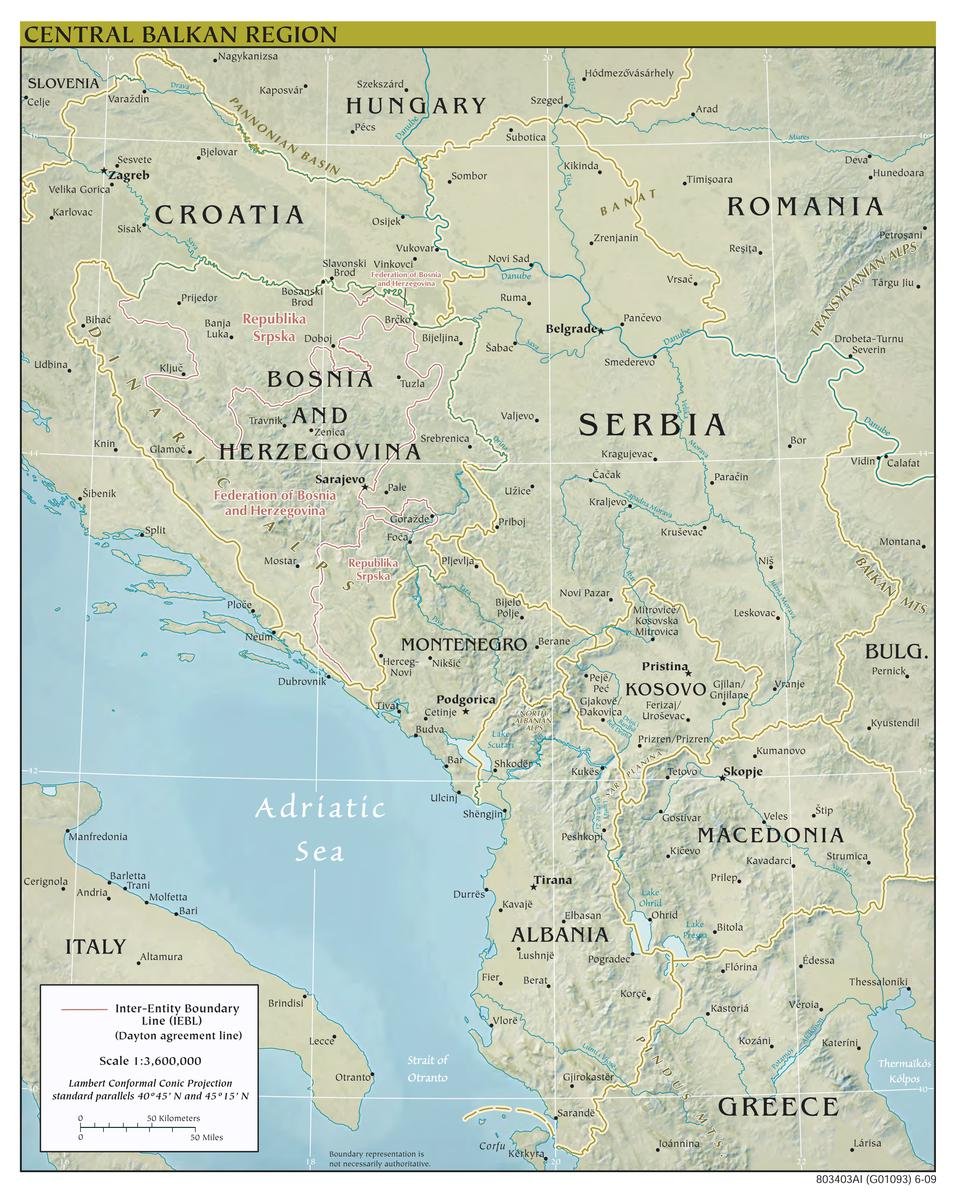 Gifts Delightlaminated 24x30 Poster Political Map Maps Of Balkans ...