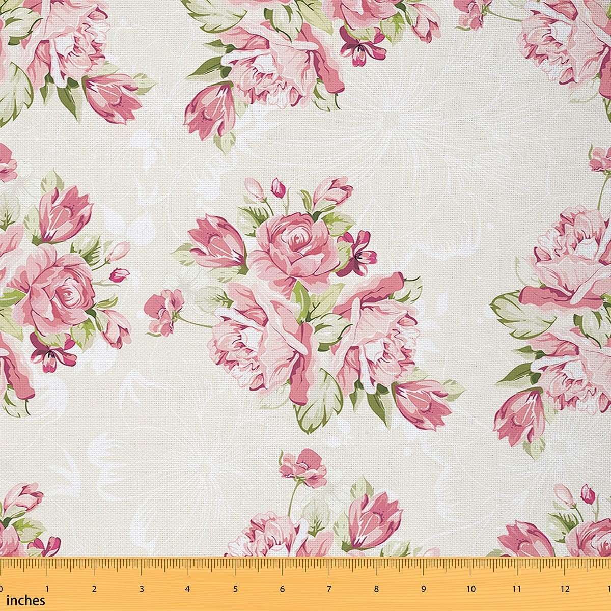 Amazon.com: Pink Rose Floral Upholstery Fabric, Romantic Valentine's ...