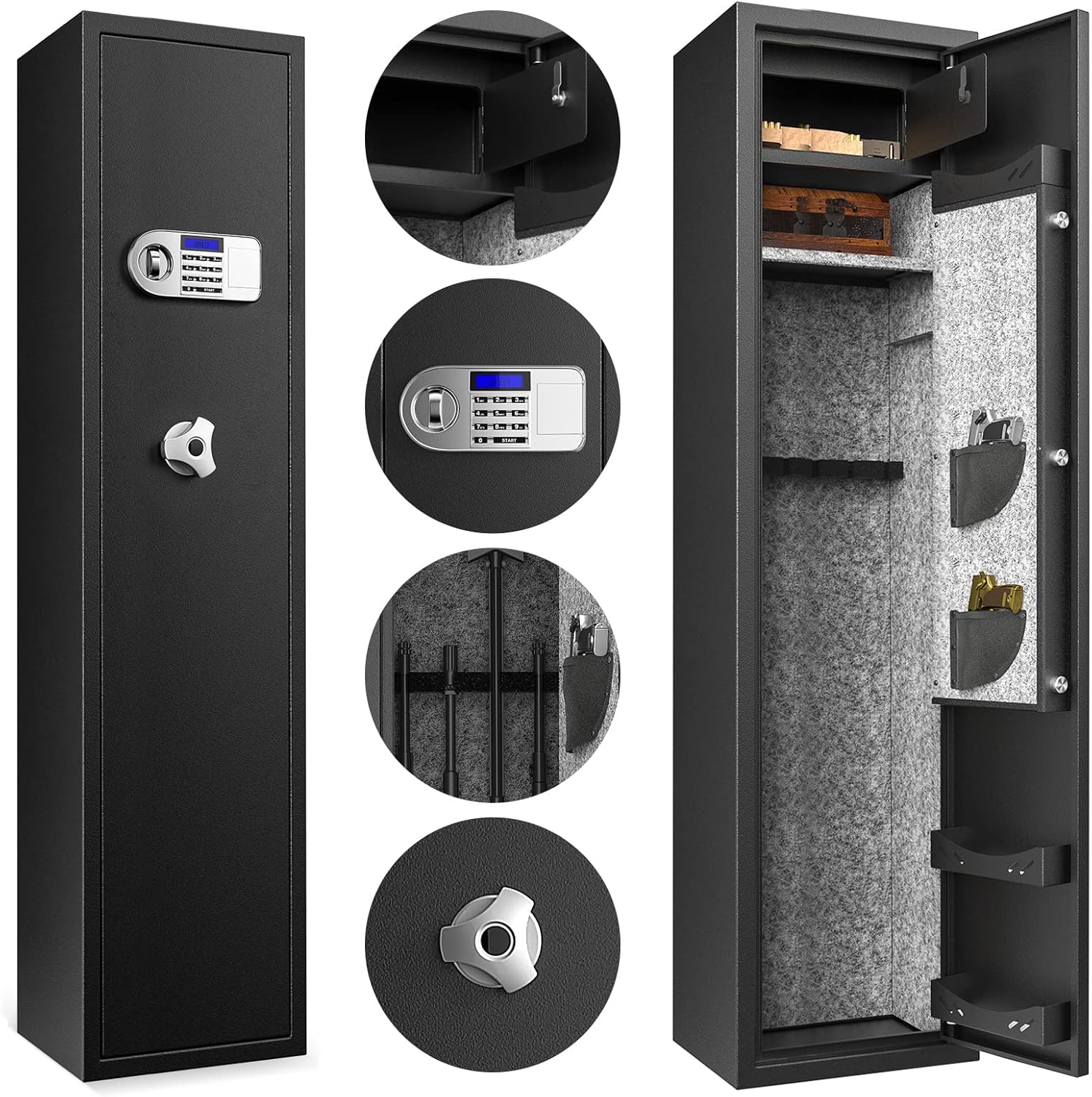 Amazon.com: 5-6 Rifle Gun Safe, Riddost Gun Safes for Home Rifle and ...